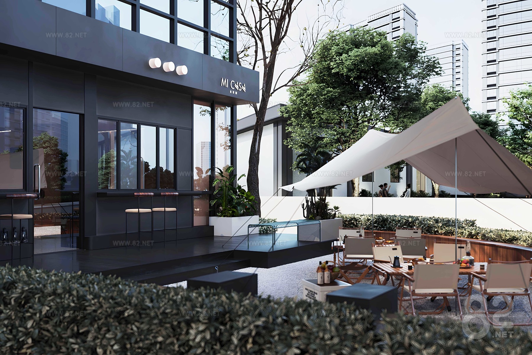 Cafe Sketchup Model | SketchUp(.skp) - 82Models