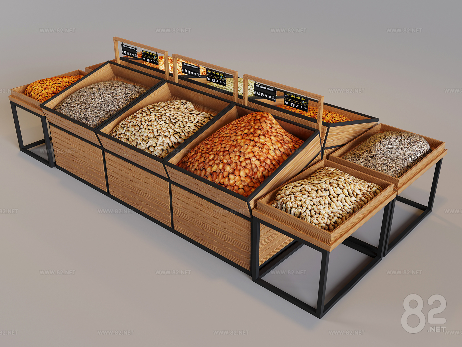Peanut and melon seeds display shelf nut display rack display cabinet ...