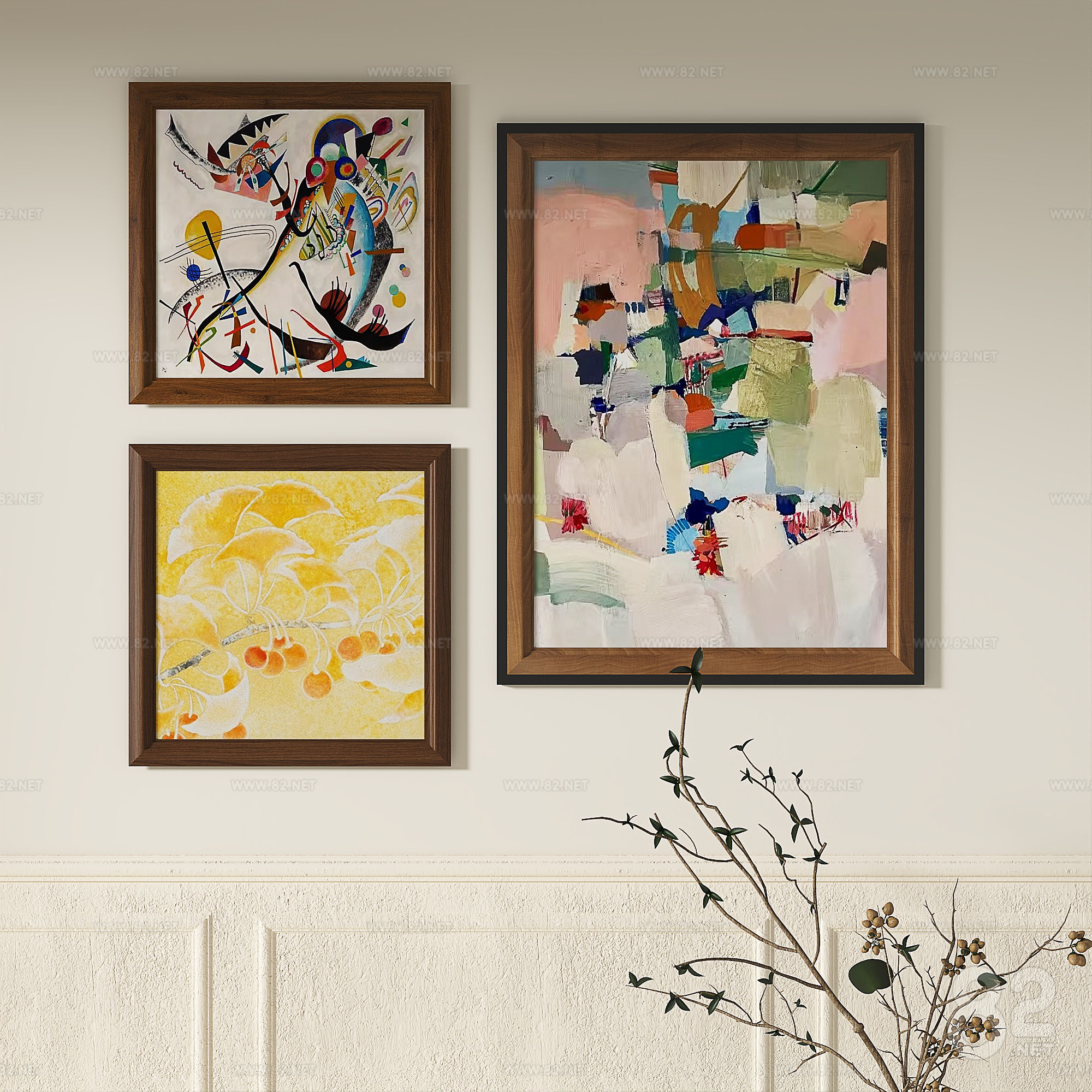 French, retro, abstract, decorative painting download | 3Ds Max(.max ...