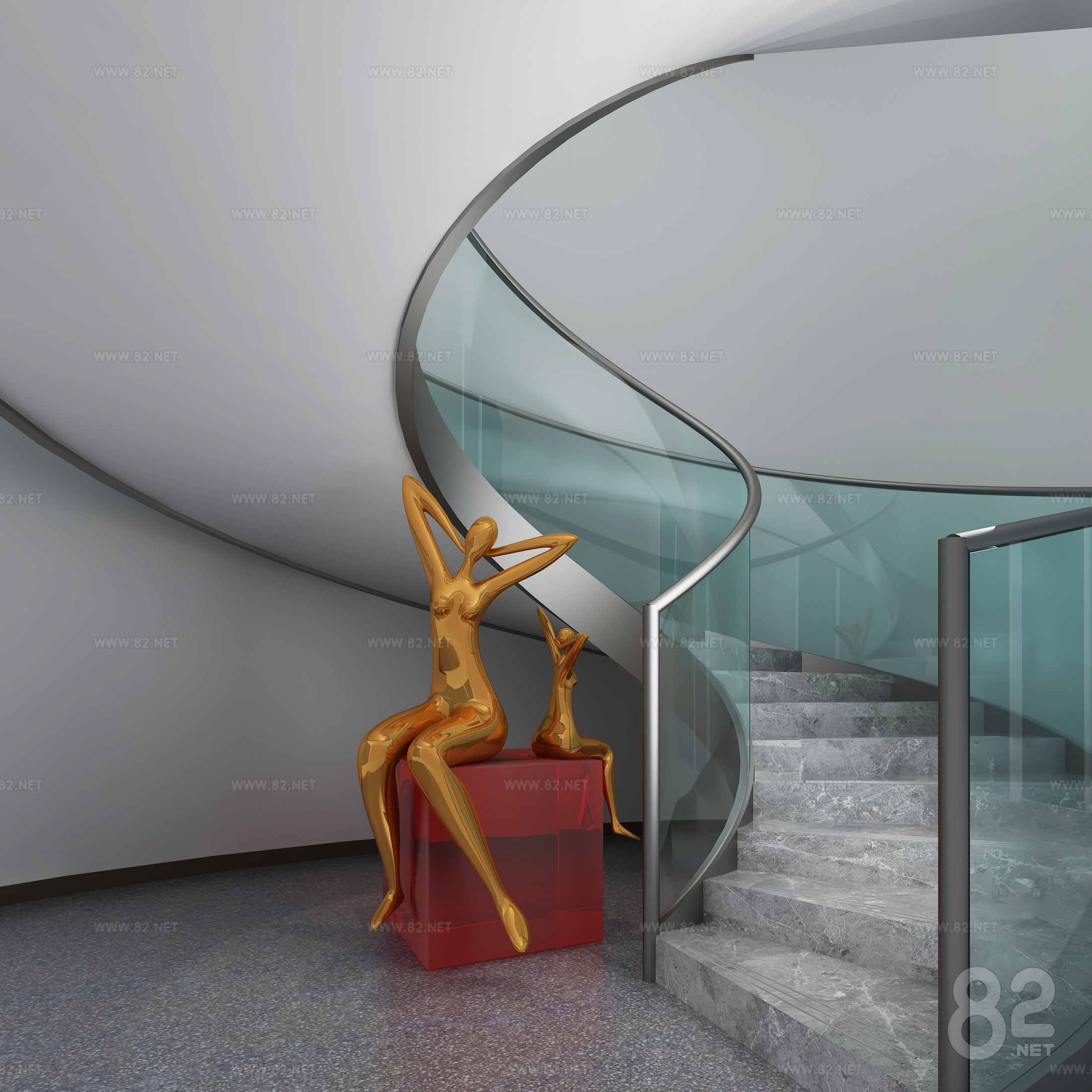 modern revolving staircase | 3Ds Max(.max) - 82Models