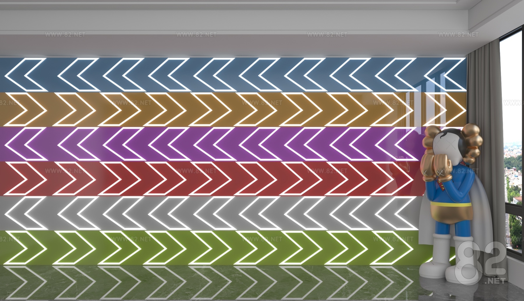 Modern Wall | 3Ds Max(.max) - 82Models