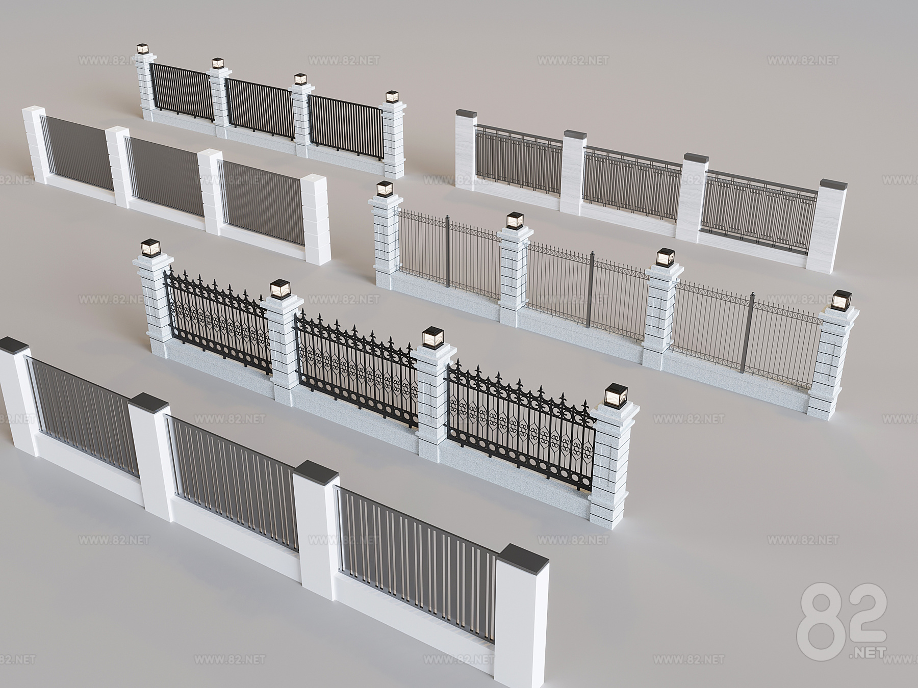 Wrought Iron Fence Protection Fence Courtyard Railing Enclosure Wall ...