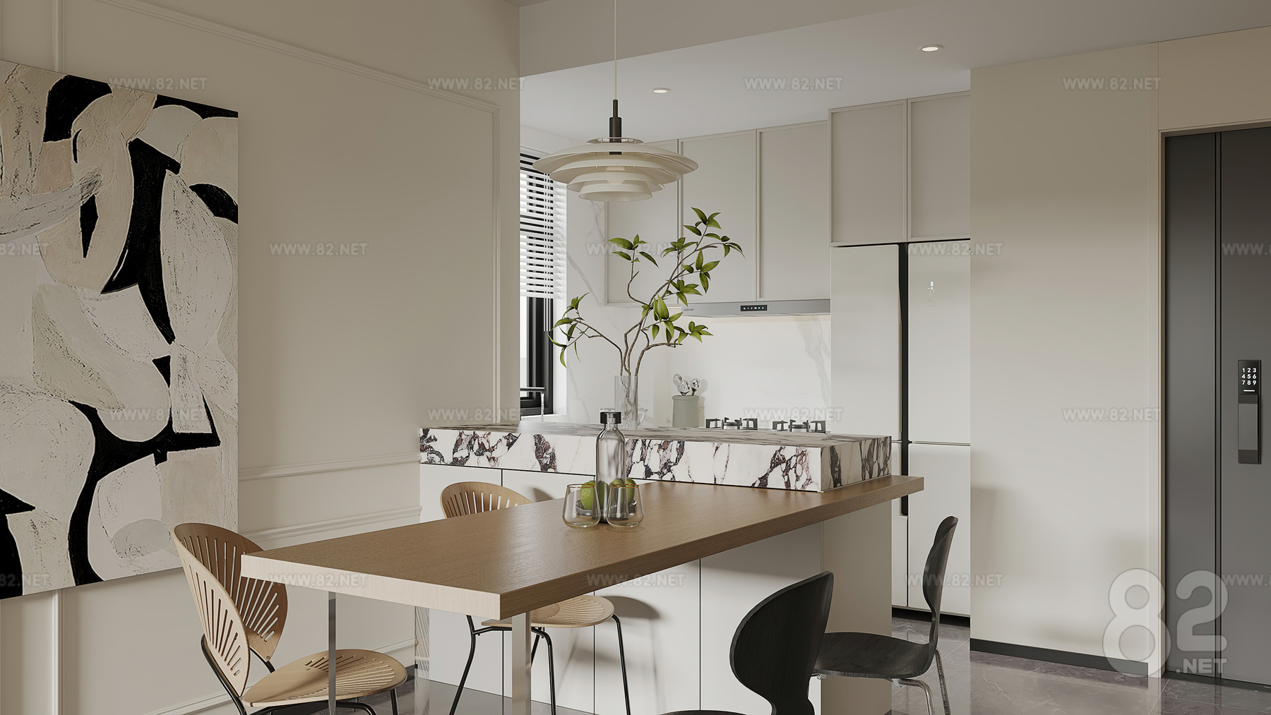 Modern DiningRoom French Restaurant Island Open Kitchen Western Kitchen ...