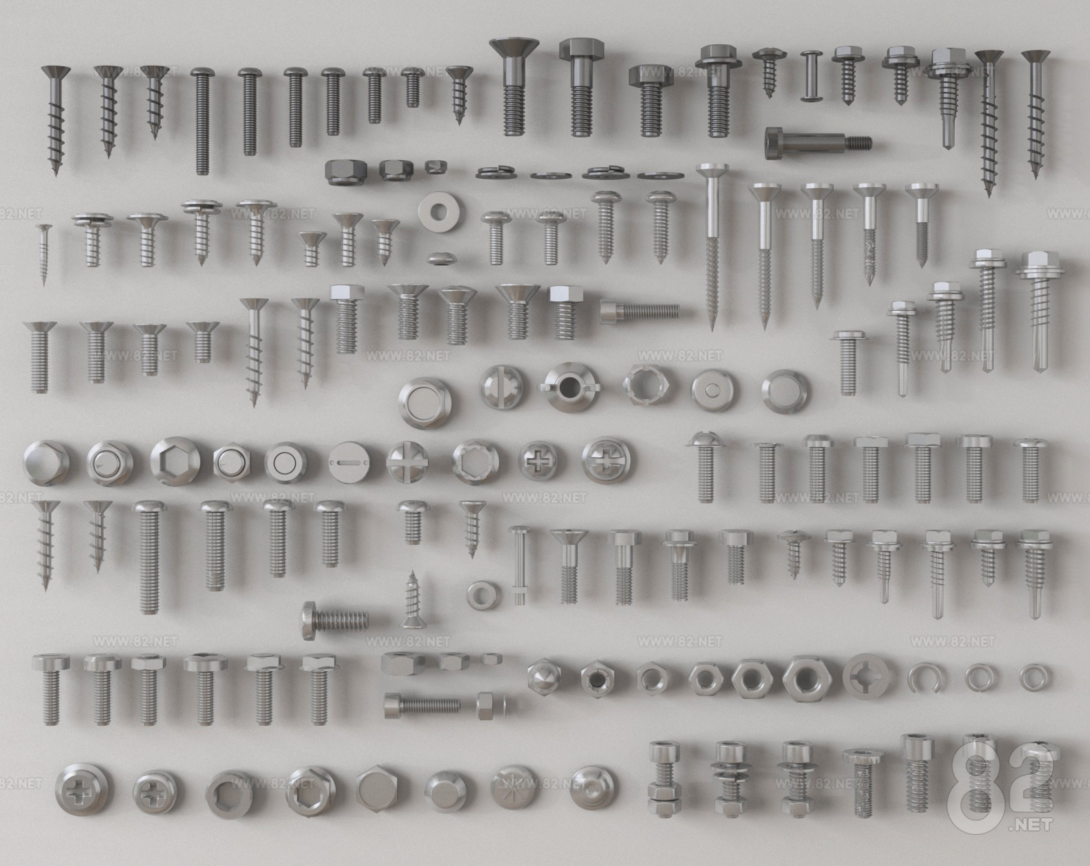 Screw and Nut Hardware download | 3Ds Max(.max) - 82Models