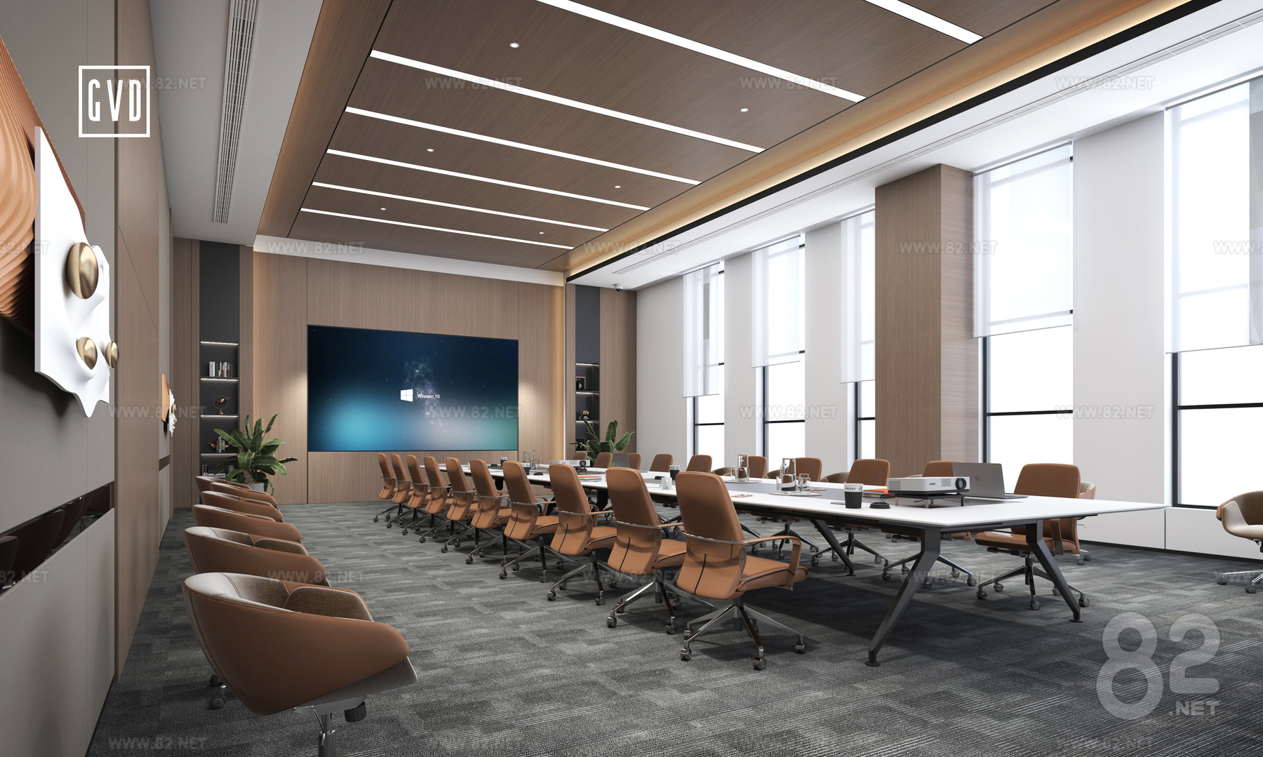 Modern Reception Room Warm Color Meeting Room Large Meeting Room Multi ...