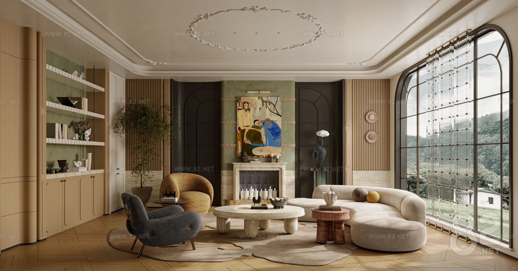 French Living Room download Sketchup Model | SketchUp(.skp) - 82Models