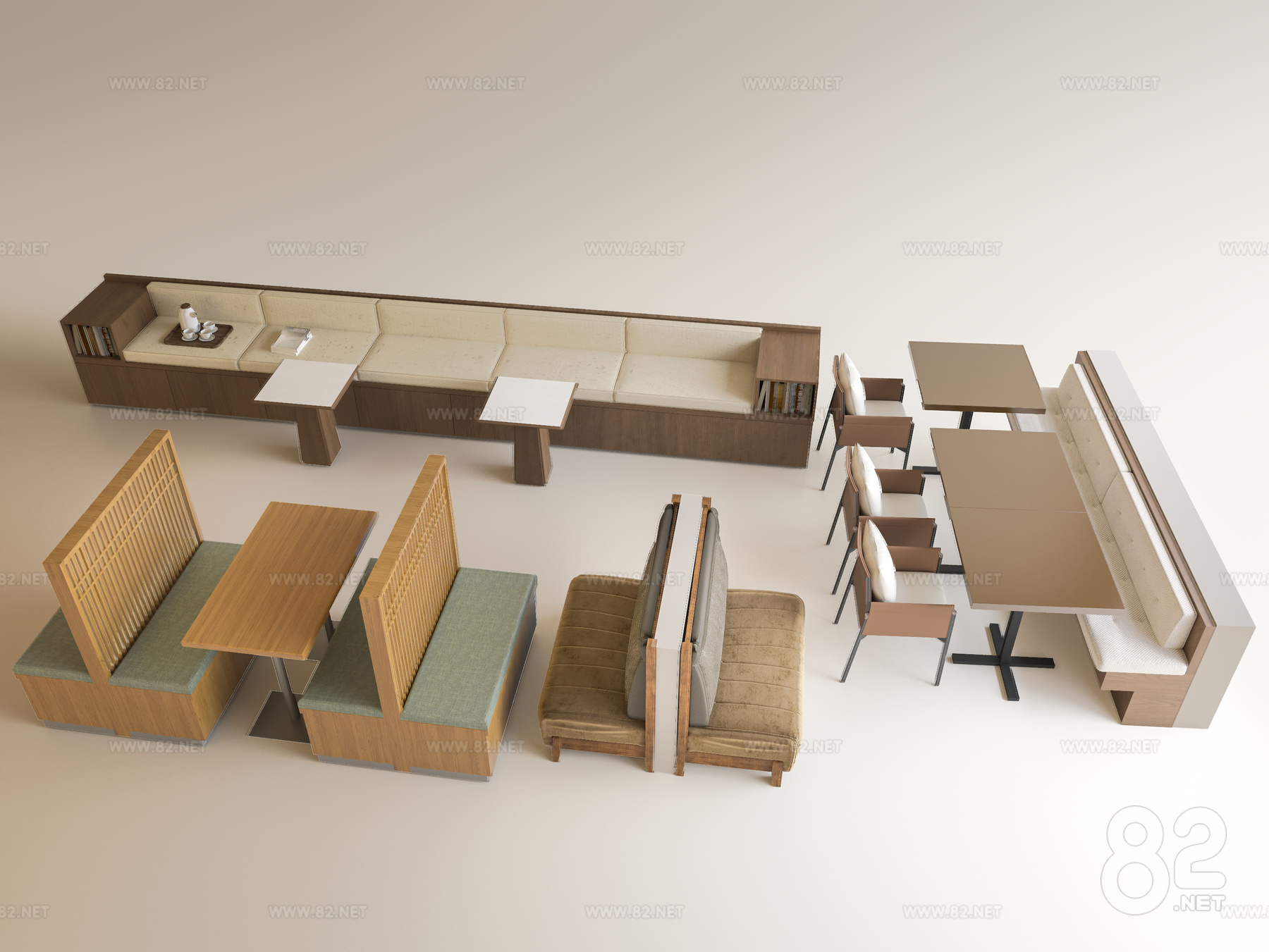 Modern Booth Sofa DiningRoom Card Seat Curved Card Seat Coffee Table Card Seat Book Bar Card ...