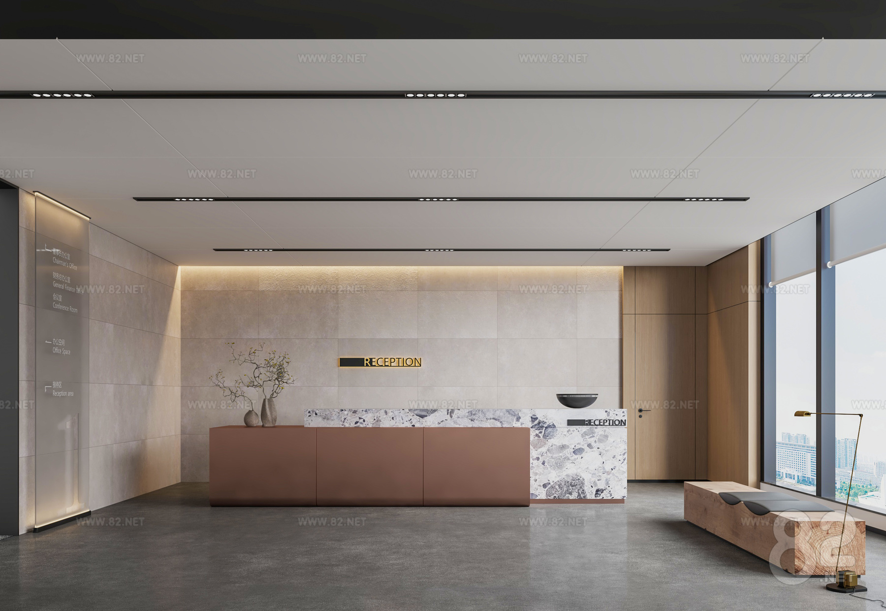 Office Reception Company Reception Desk download | SketchUp(.skp ...