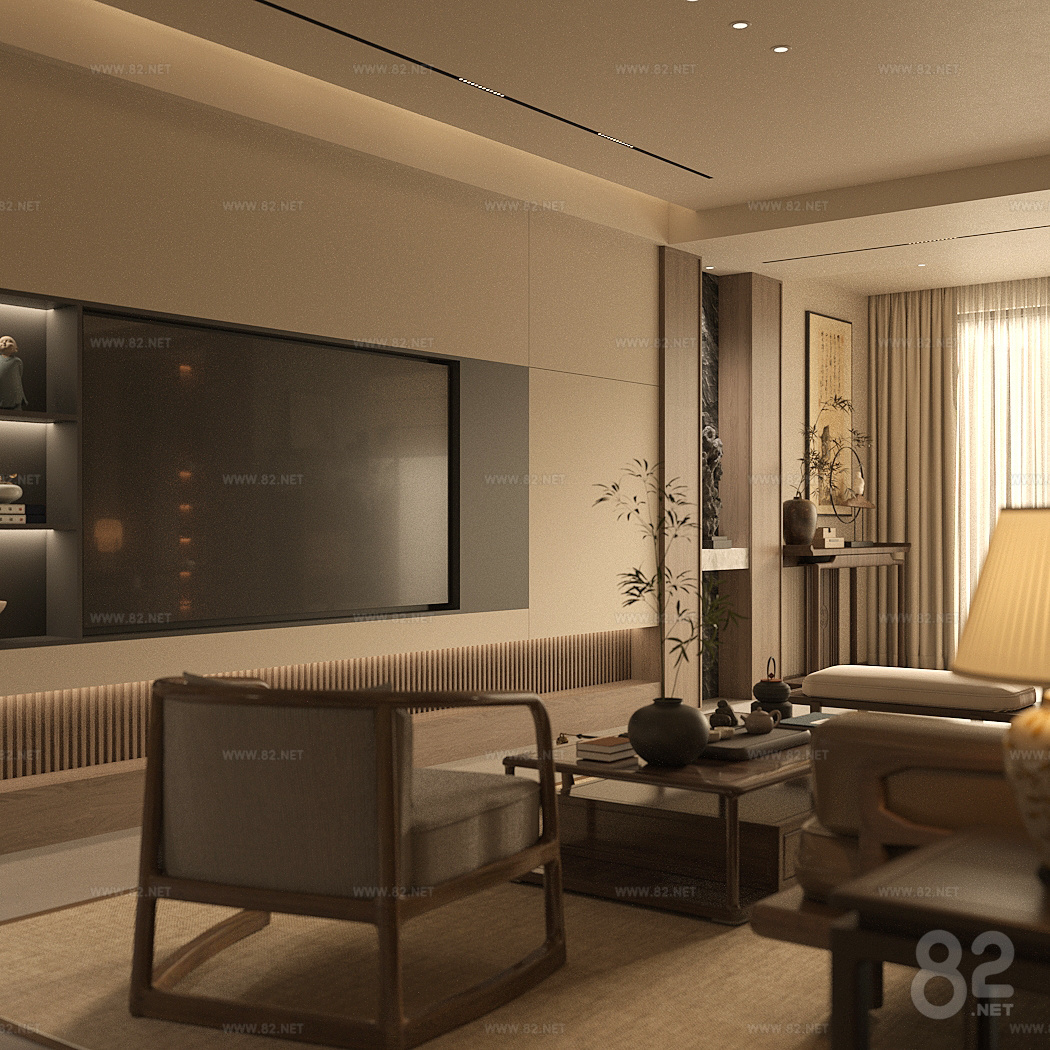 Chinese Song Style Living Room New Chinese Zen Living Room Song Style ...