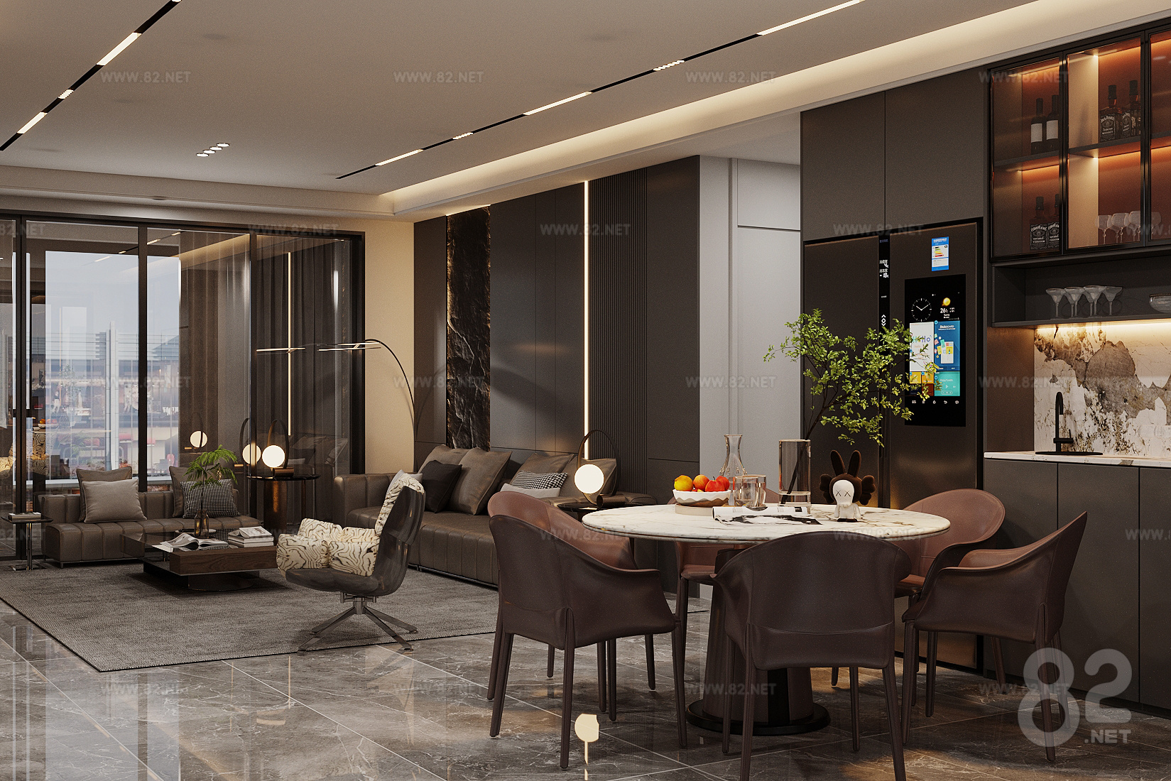 Modern Italian Living&Dining Room Affordable Luxury Style Italian Guest ...