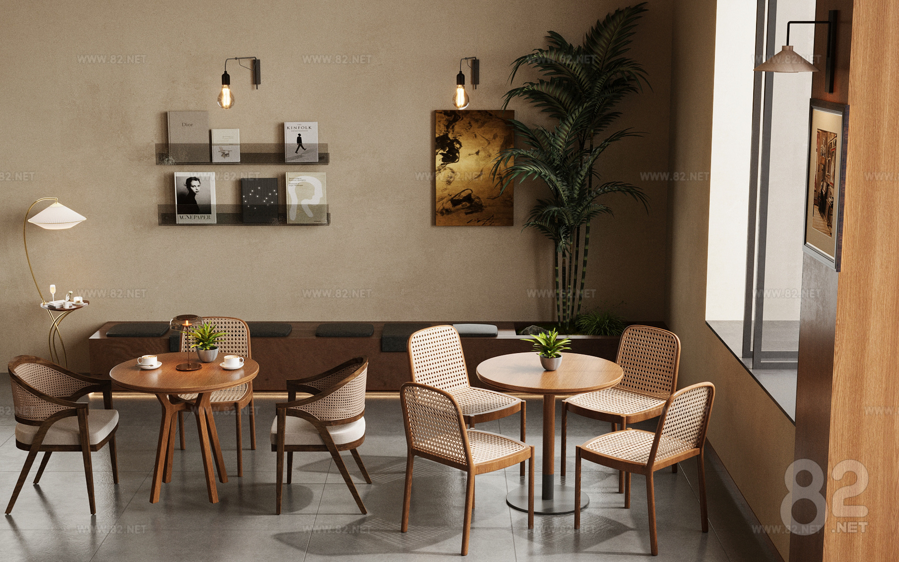 Quiet Cafe Coffee Shop Dining Table Chair Quiet Booth Sofa Coffee Shop ...