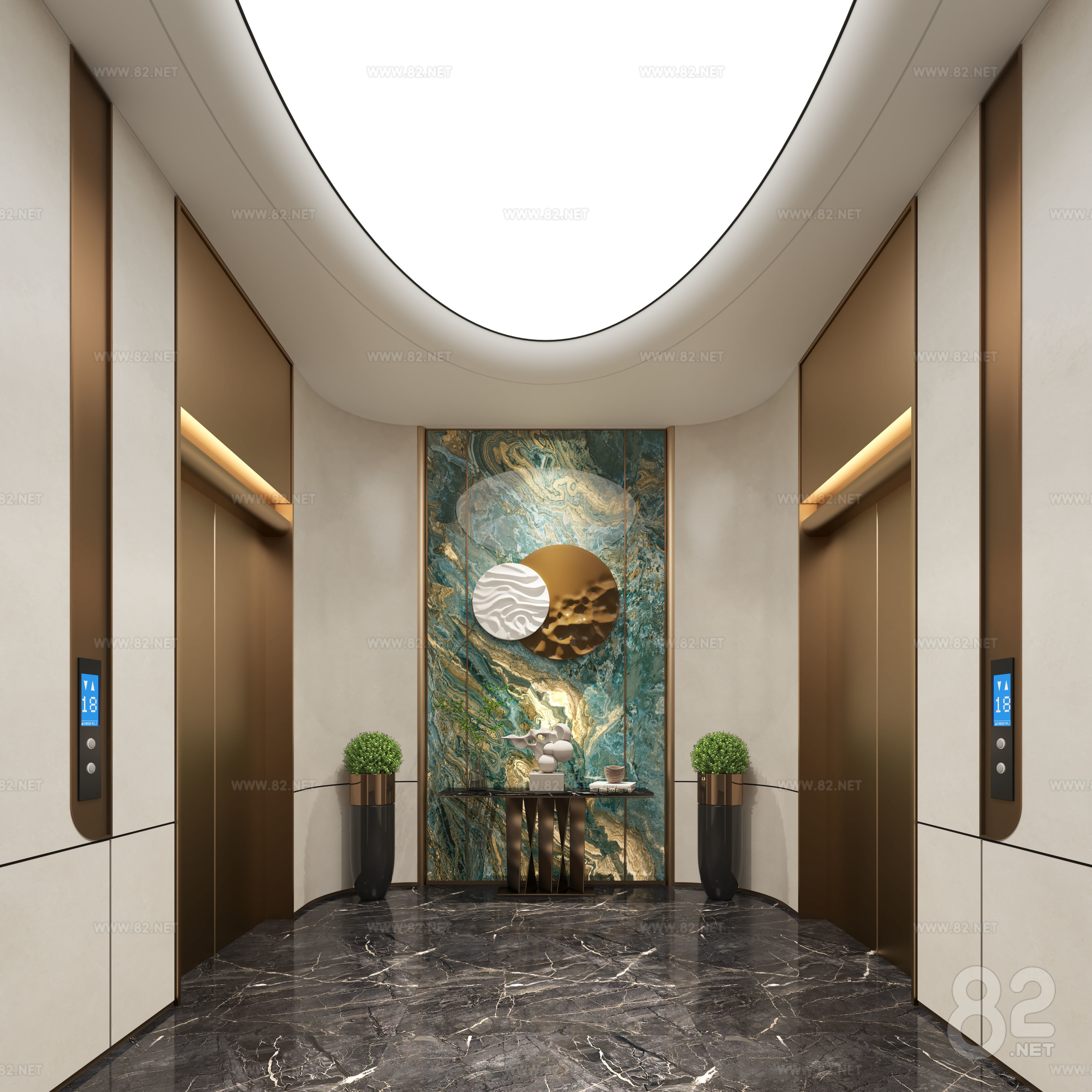 Modern hotel elevator hall club elevator hall elevator hall aisle elevator hall download | 3Ds ...