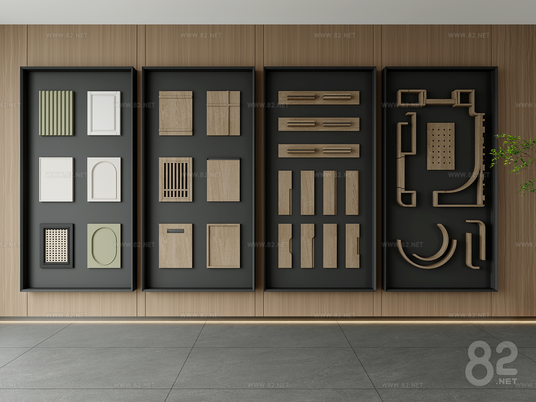 Modern whole house custom exhibition hall craft display wall wood craft ...