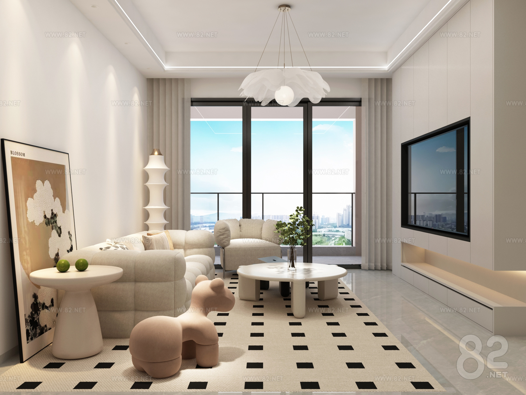 Cream Style living room cream wind sofa download | 3Ds Max(.max) - 82Models