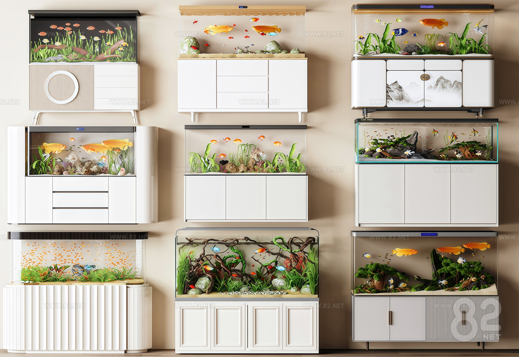 Fish Tank Aquarium Modern Fish Tank New Chinese Fish Tank download ...