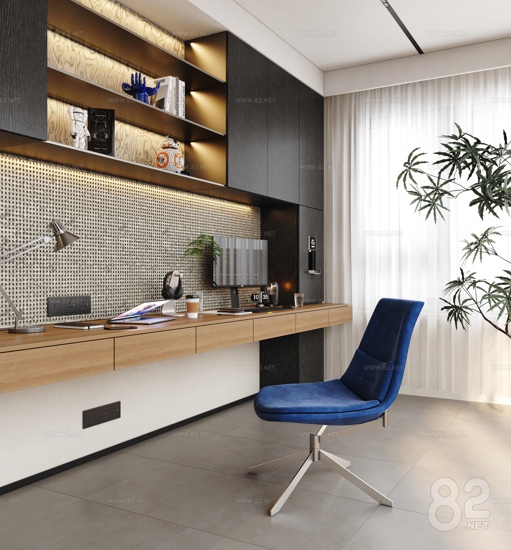 Modern minimalist study bedroom study living room study open study ...