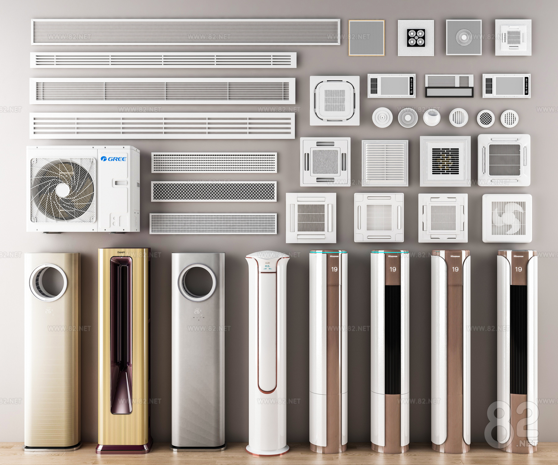 Wall-mounted air conditioner vertical air conditioner air outlet ...