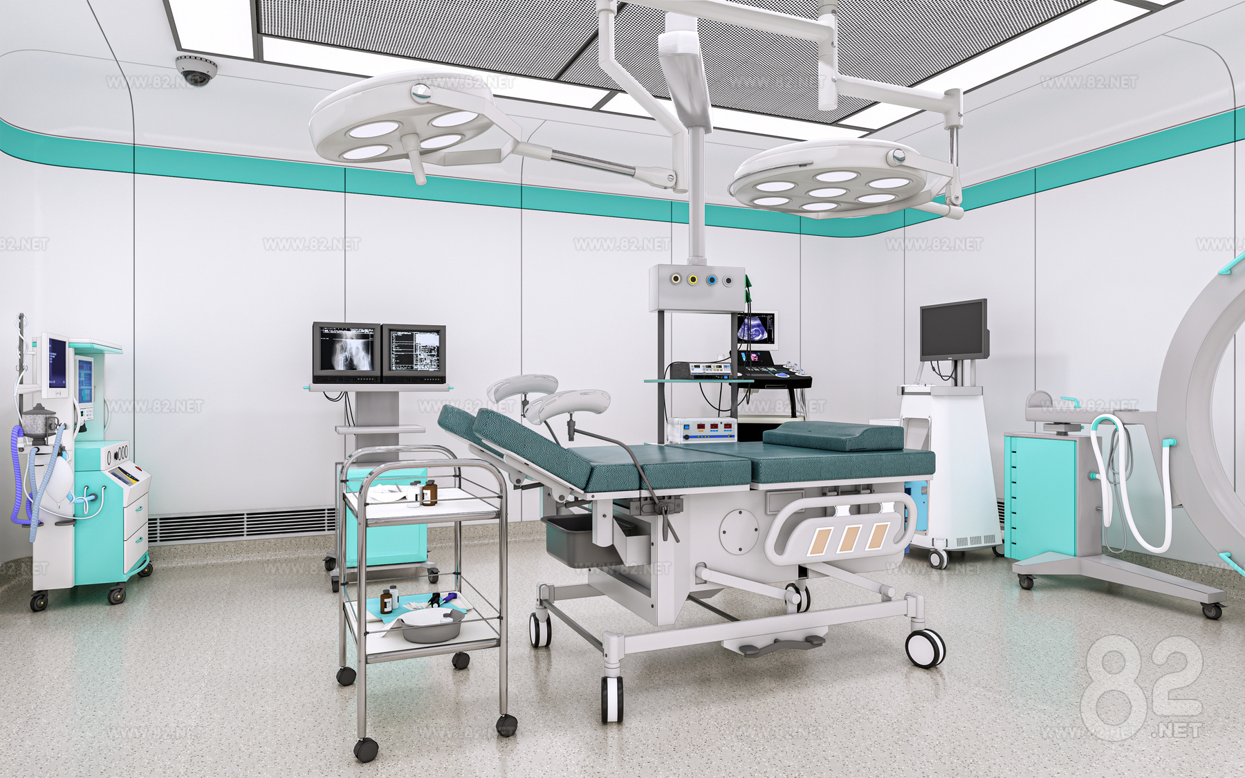 Modern obstetrics and gynecology operating room medical equipment ...