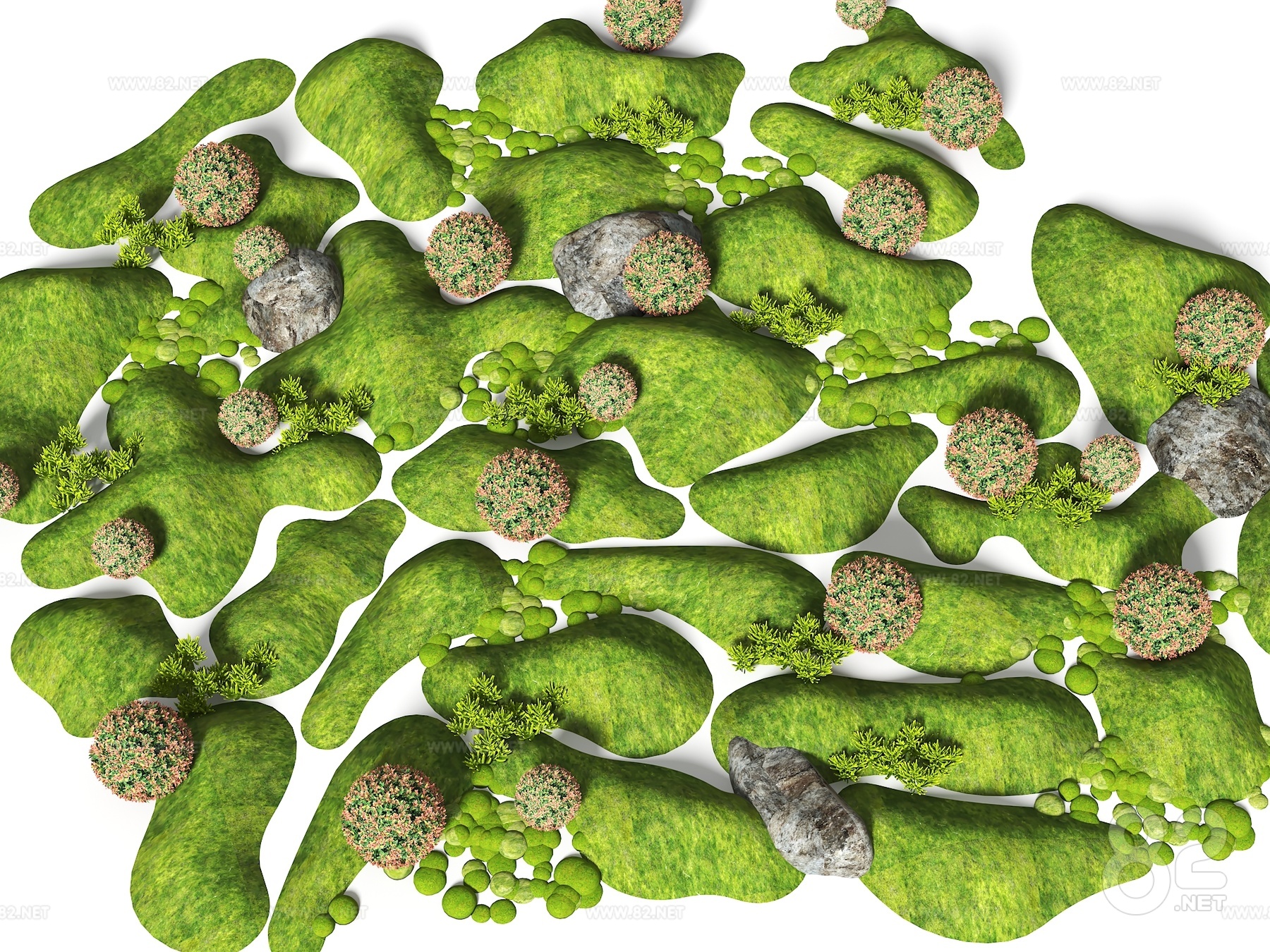 Modern Courtyard Micro-terrain Grass Slope Hill Clad Soil Slope Hill ...