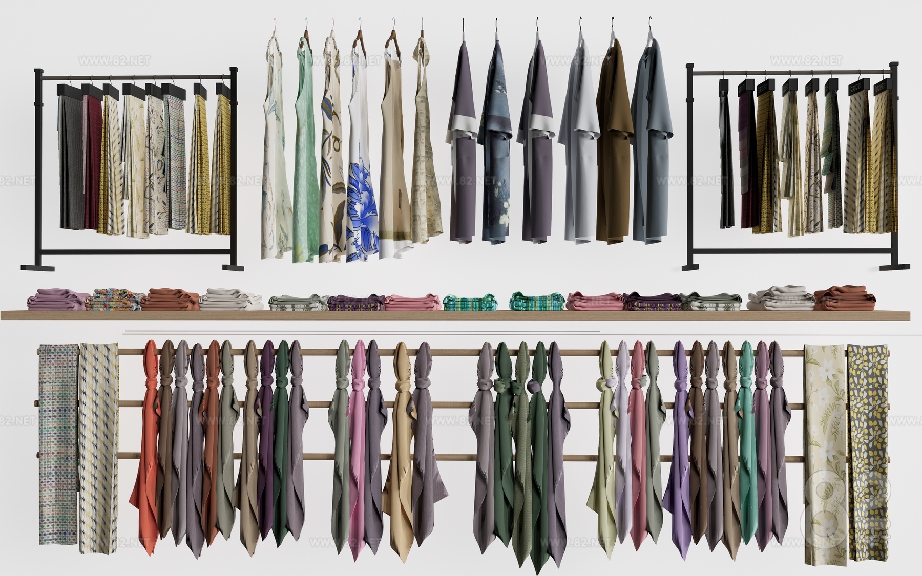 Modern Scarf Scarf Silk Exhibits download Sketchup Model | SketchUp ...