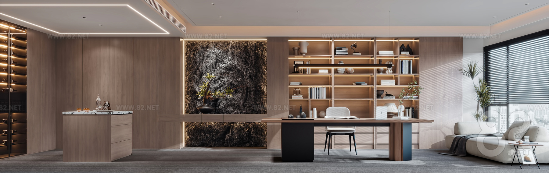 Modern Manager's Office Study download | 3Ds Max(.max) - 82Models