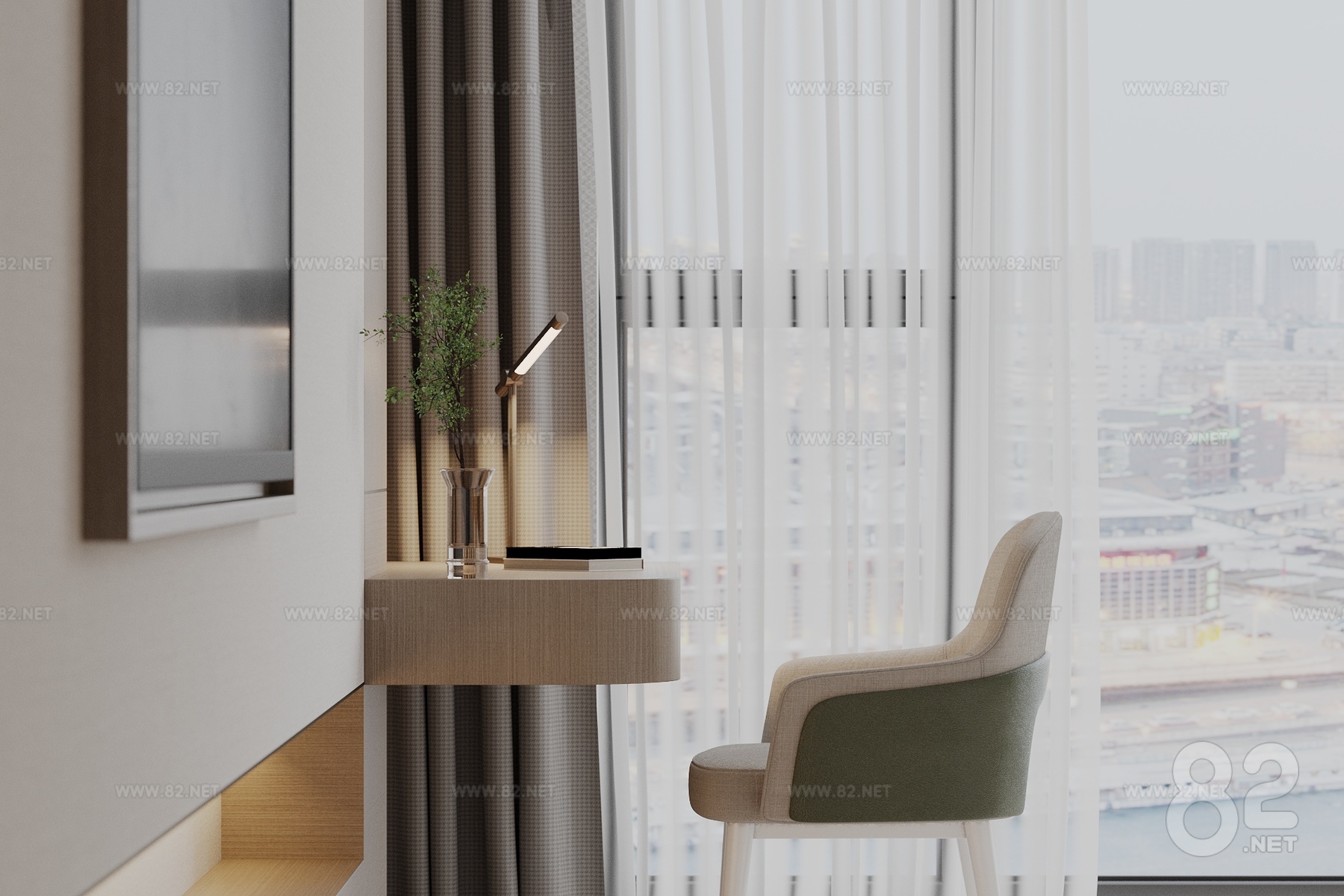 Modern New Chinese Hotel Room Standard Room Homestay Room Leisure Sofa ...