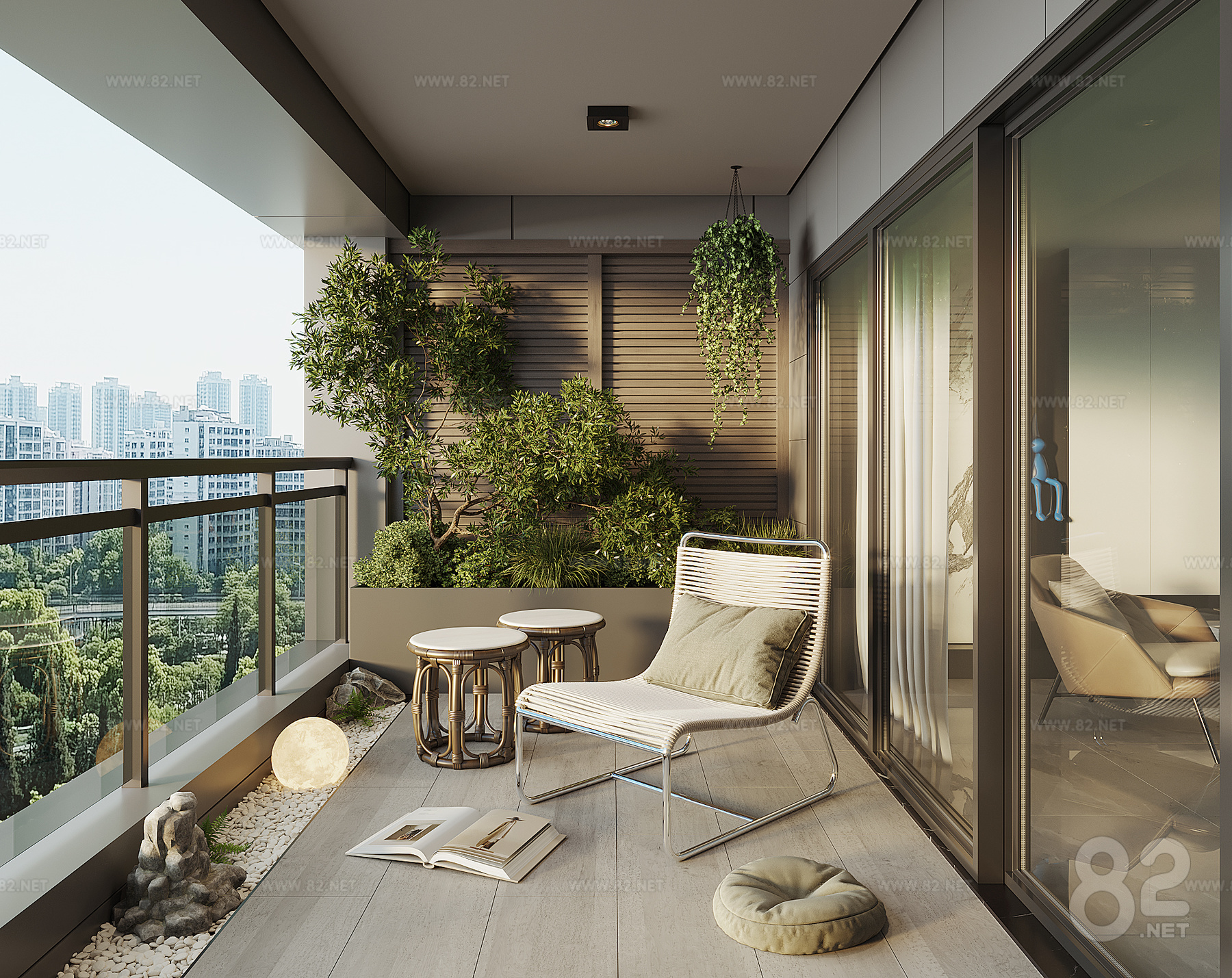 Modern Balcony Garden download 3D Model | 3Ds Max(.max) - 82Models