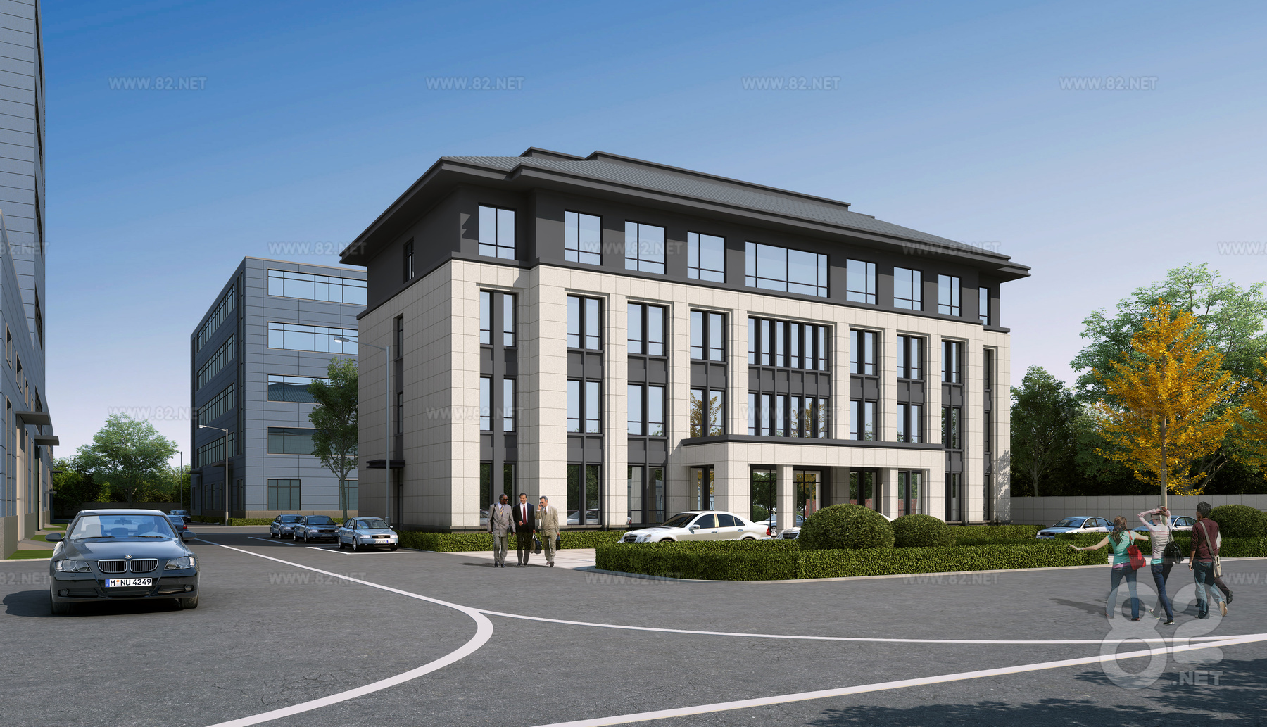 Modern factory office building complex building download | 3Ds Max(.max ...