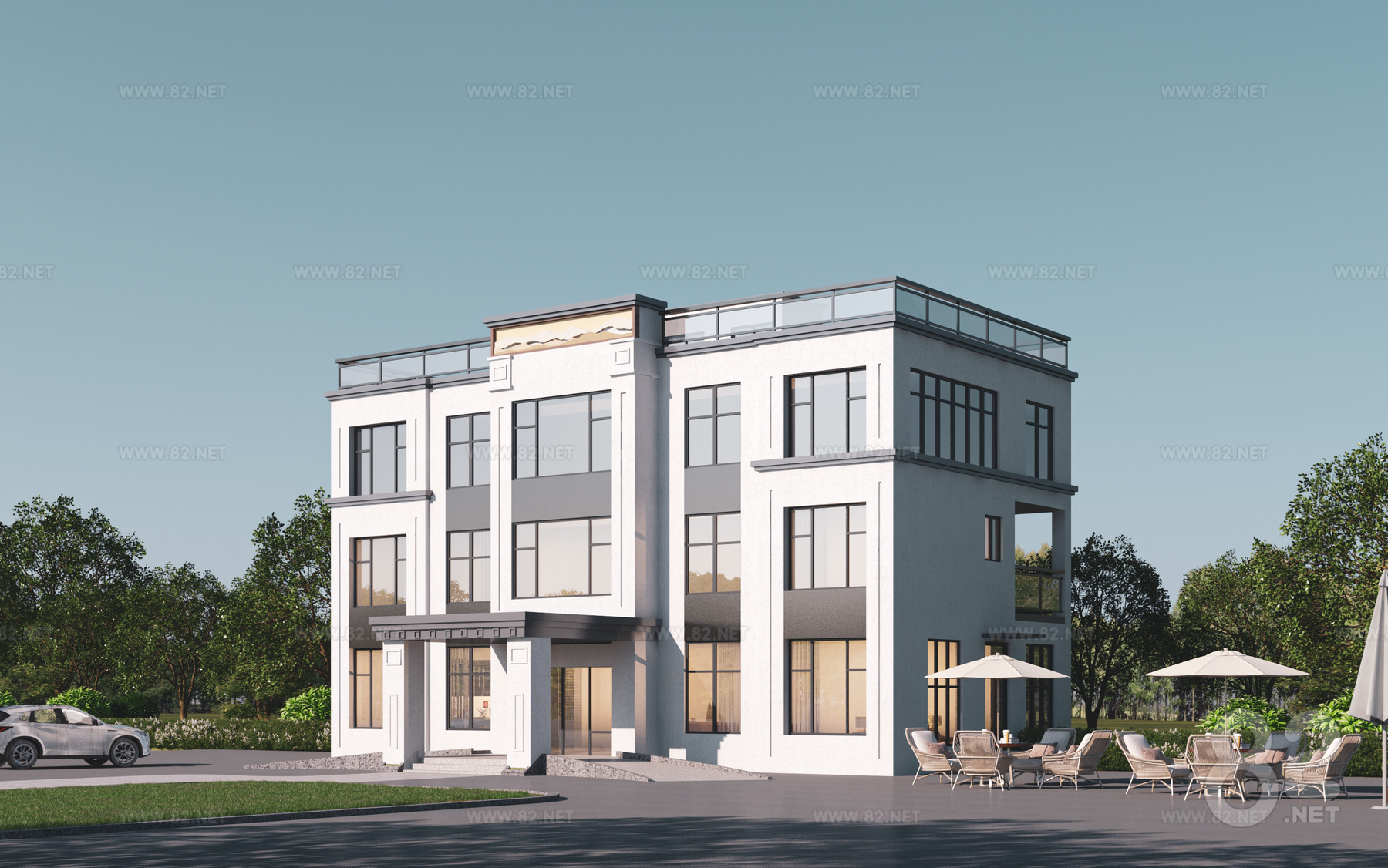 Modern Office Building Administration Building Homestay Villa Self ...