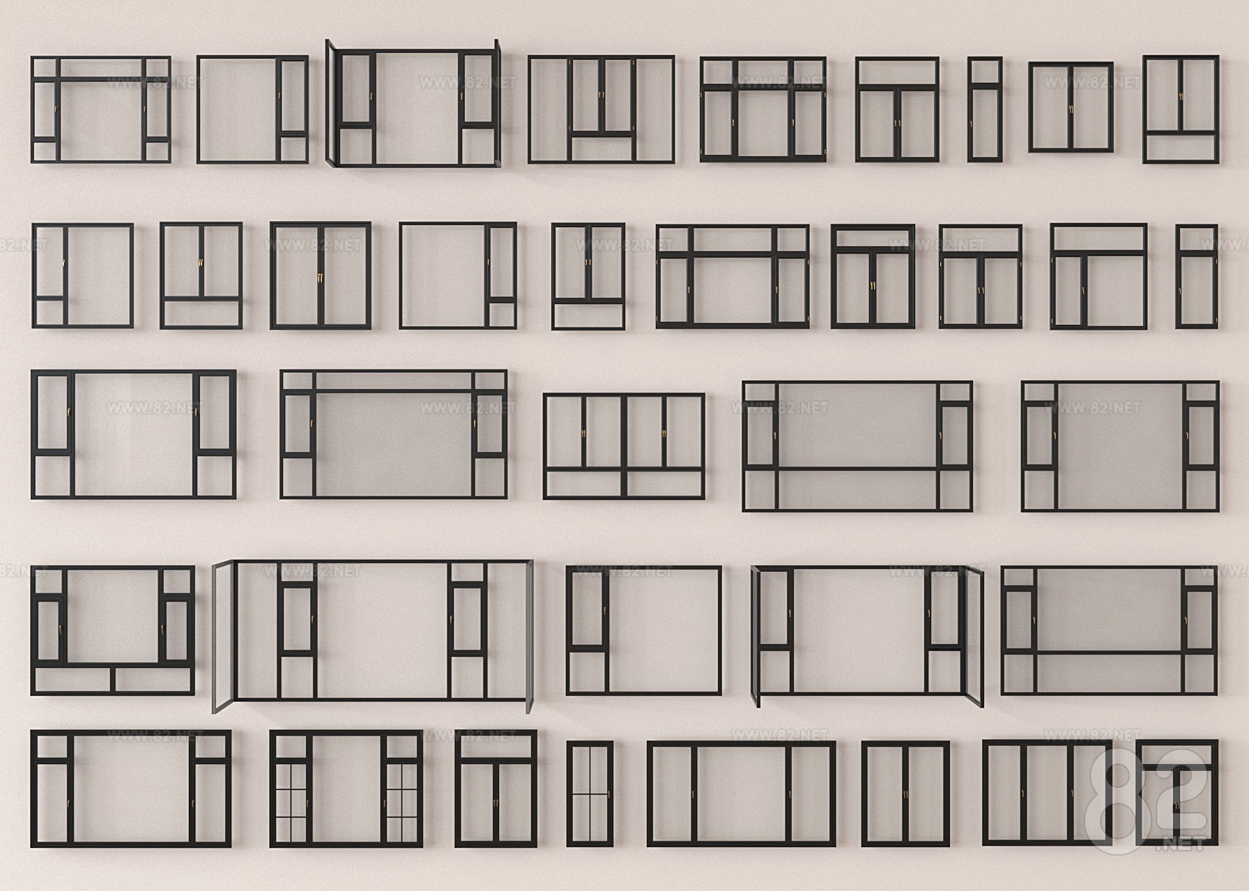 casement window floor to ceiling window window download | 3Ds Max(.max) - 82Models