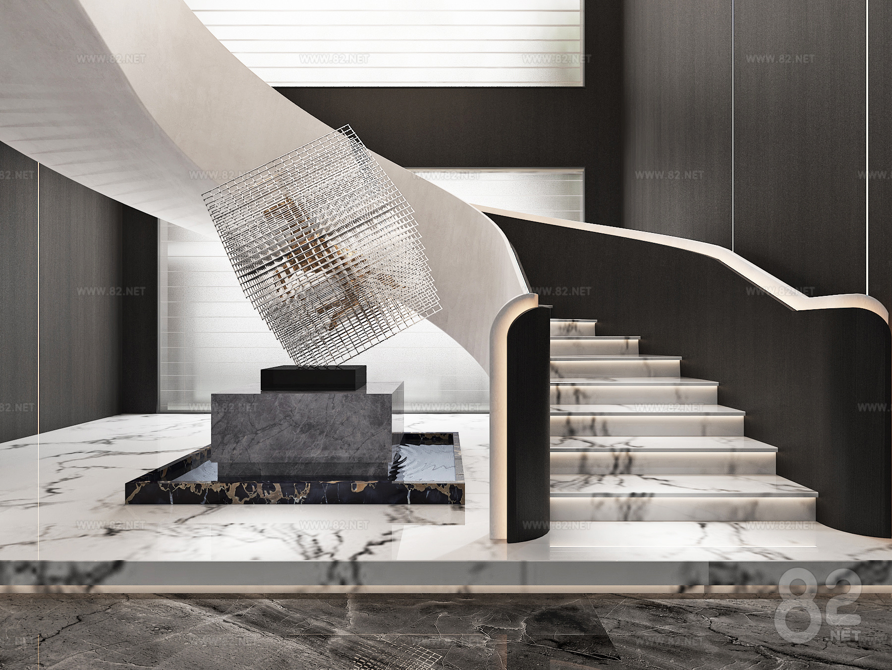 Stairwell Handrail Art Display Installation Sculpture Landscape ...
