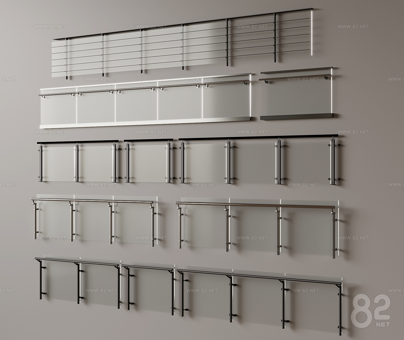 modern glass railing download | SketchUp(.skp) - 82Models