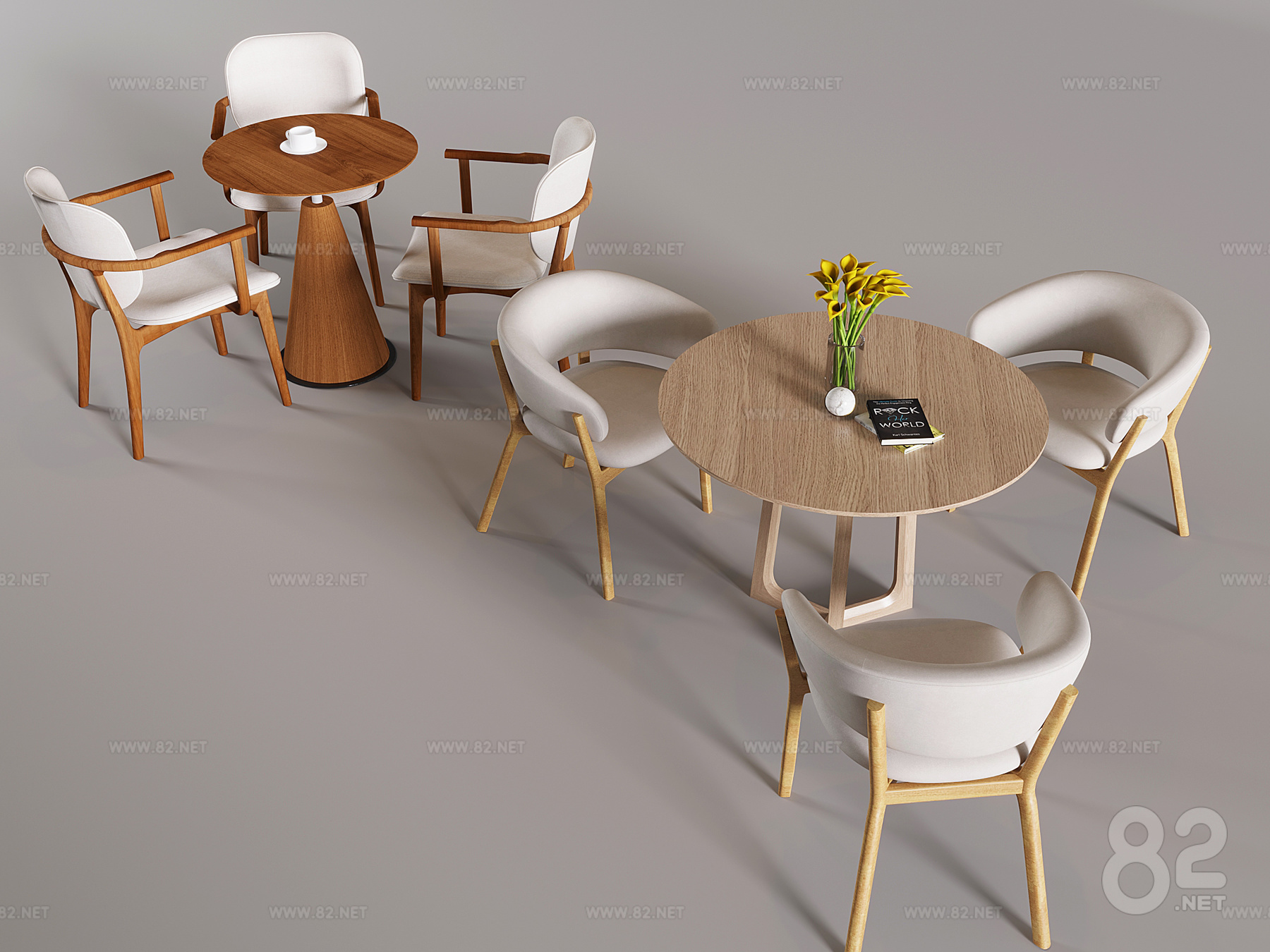 Mid-century Style Dining Table and Chair Combination Tea Table and Chair Coffee Table and Chair ...