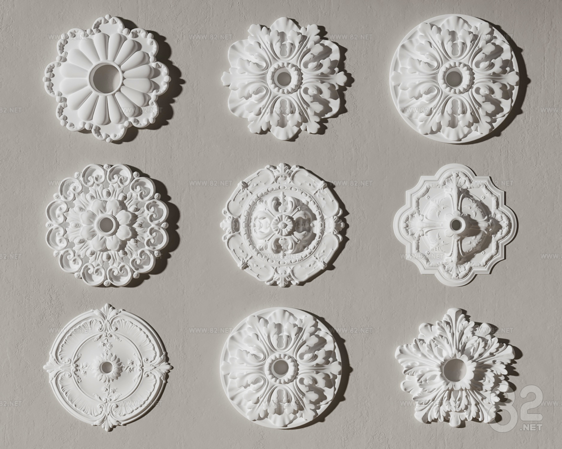 European-style carved lamp tray lamp tray base download | 3Ds Max(.max ...