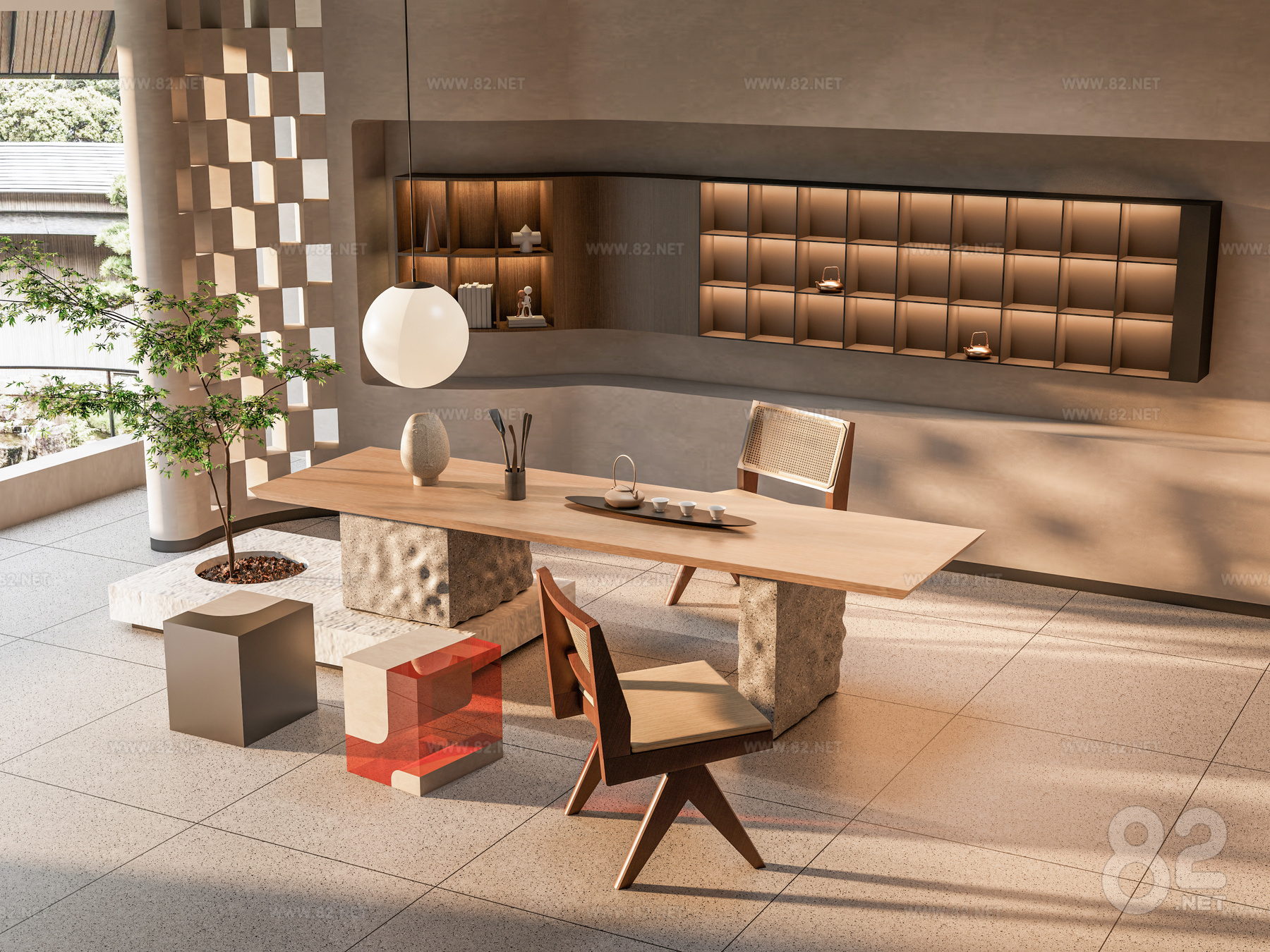 Tea Table and Chair Tea Room Tea House Tea Cabinet Display Cabinet Tea ...