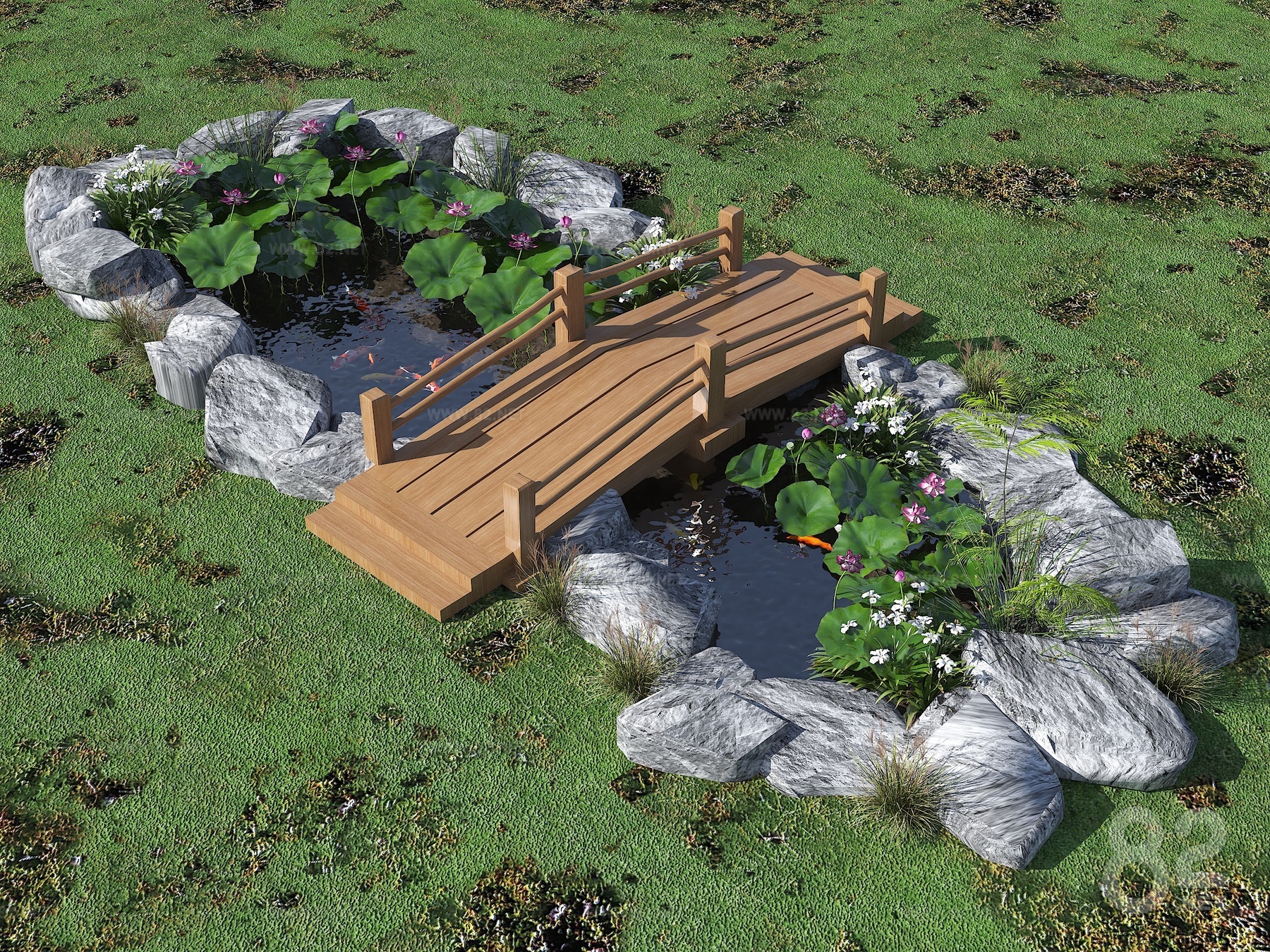 Modern Ecological Fish Pond Pool Lotus Pond Ornamental Koi Pond ...