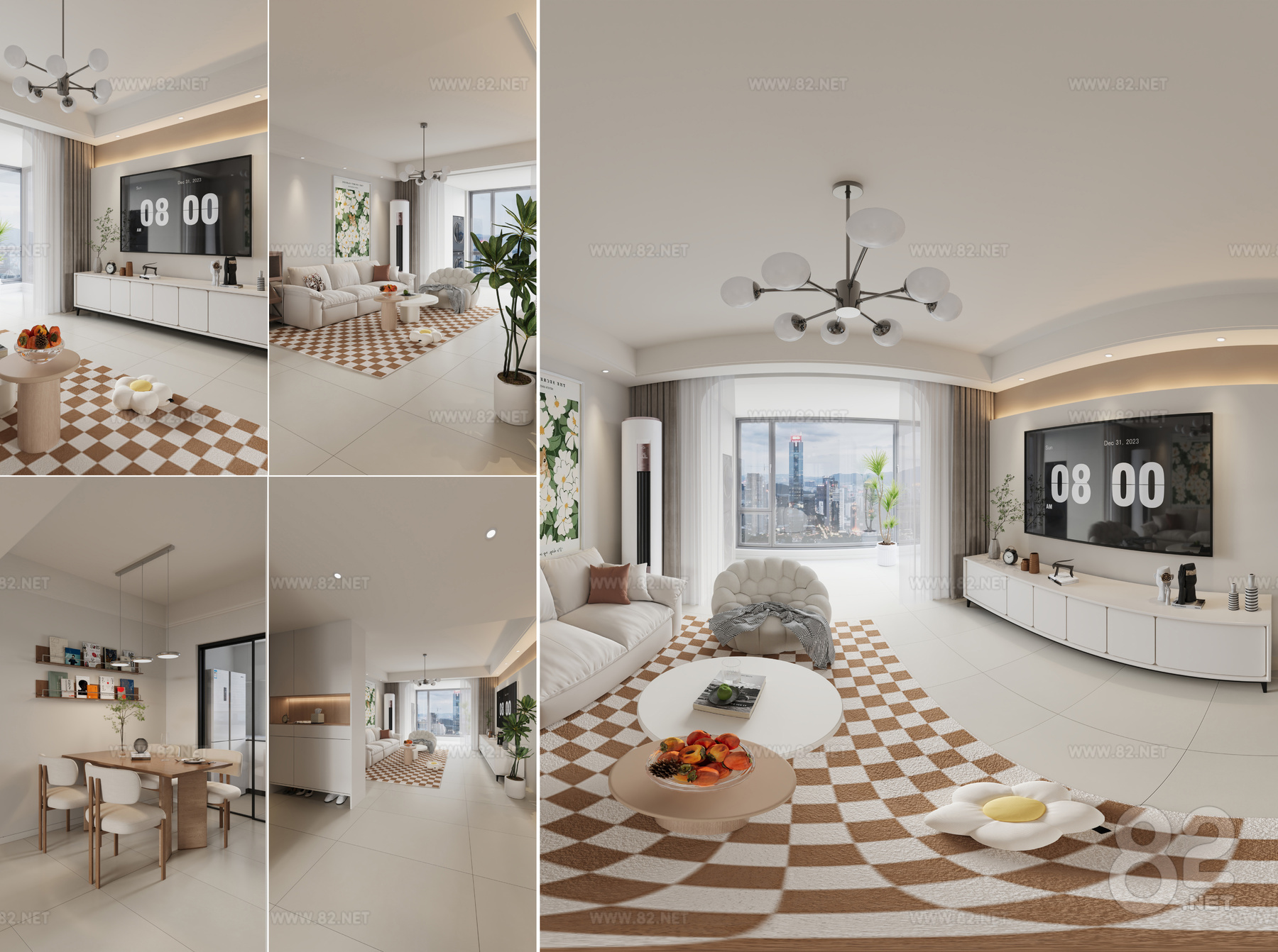 Cream style DiningRoom panorama download 3D Model | 3Ds Max(.max ...
