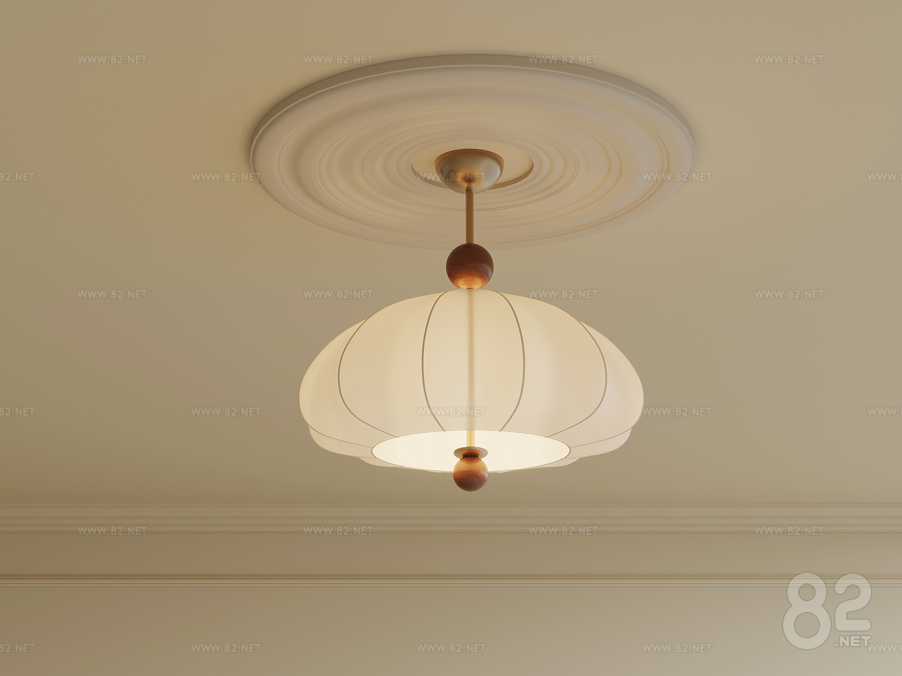 French Cream Chandelier Master Bedroom Ceiling download | SketchUp(.skp ...