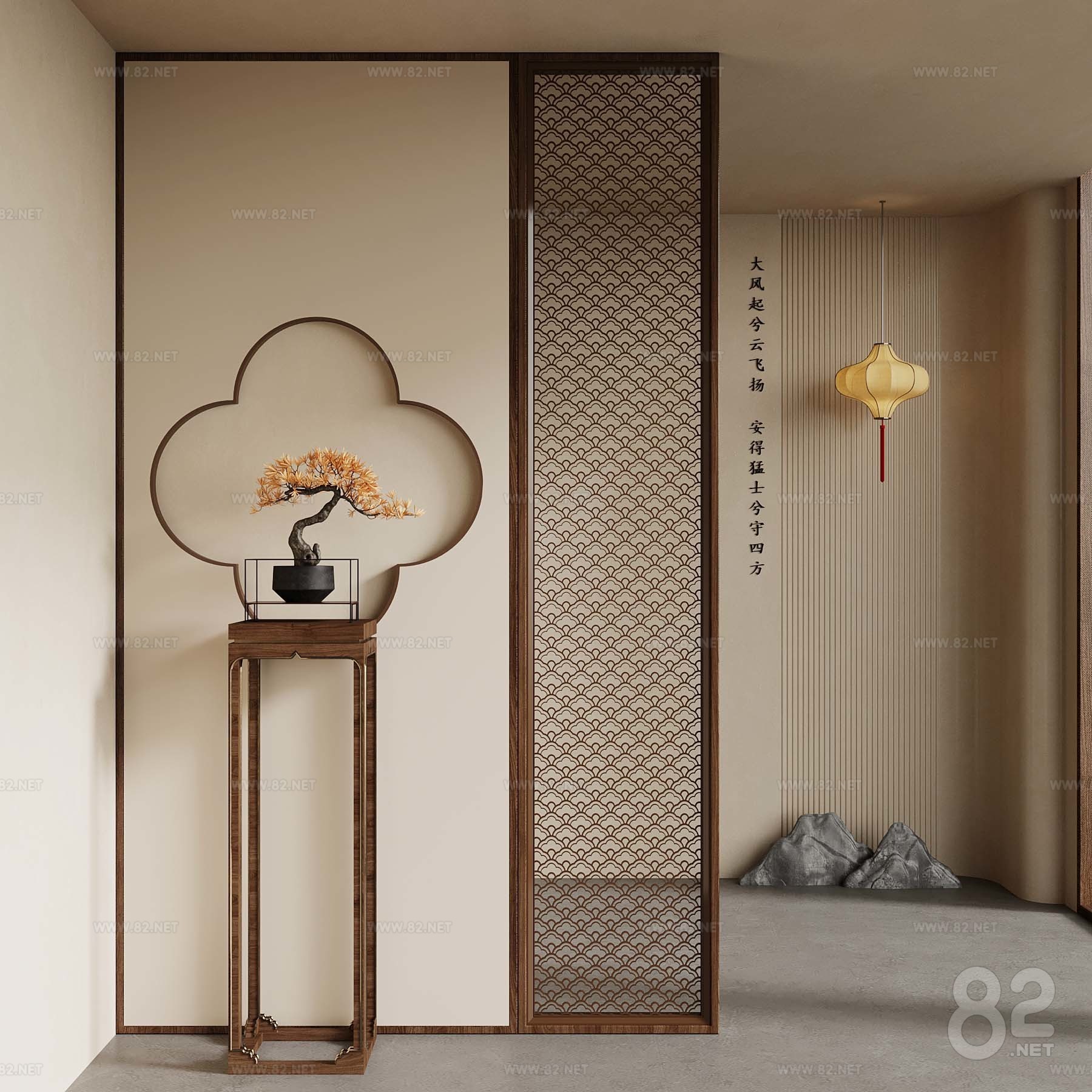New Chinese porch partition download | 3Ds Max(.max) - 82Models