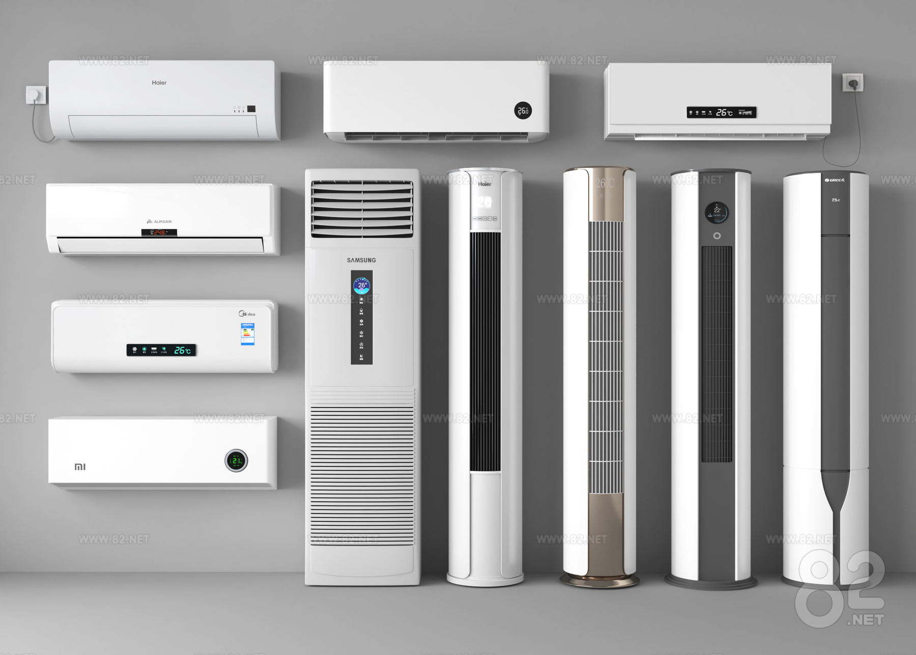 Vertical air conditioner Hanging air conditioner download 3D Model ...