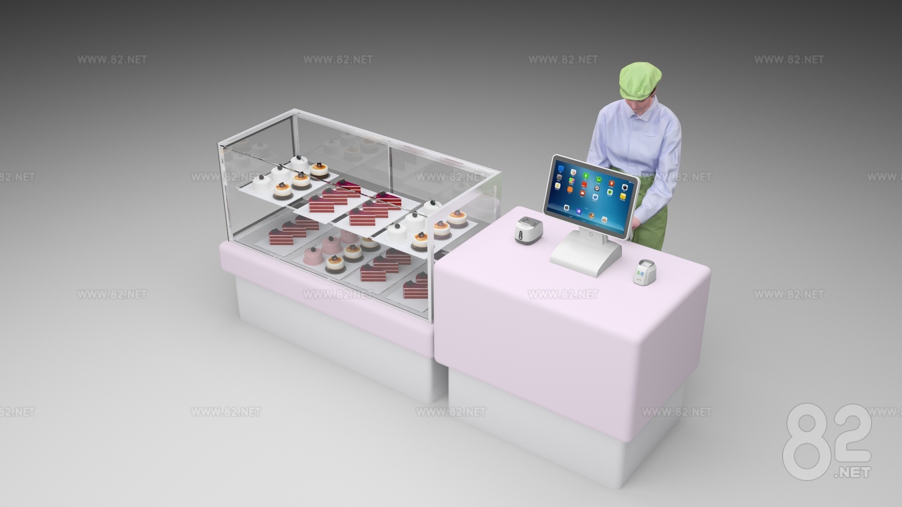 Cake shop front desk download | 3Ds Max(.max) - 82Models
