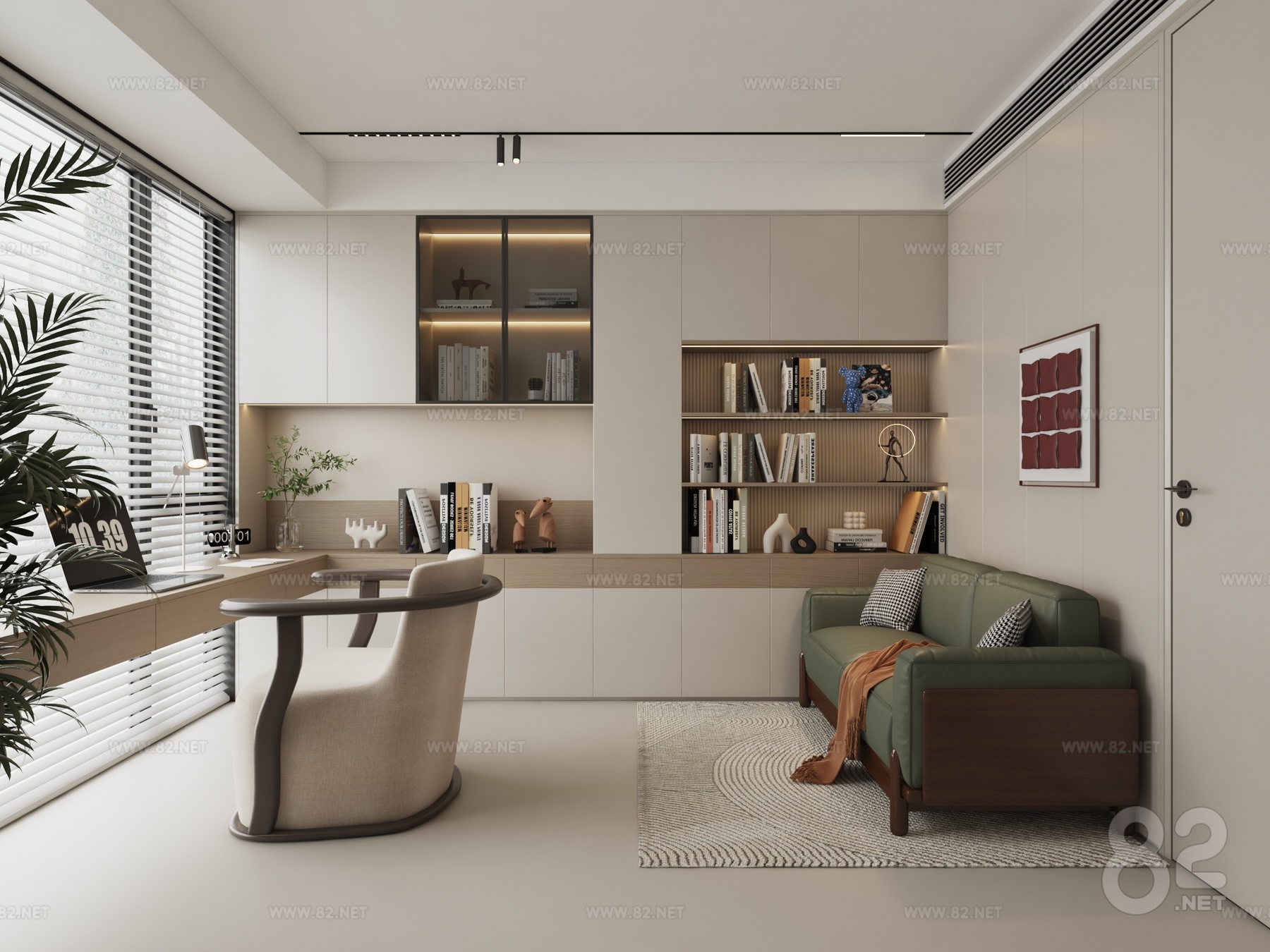 Vintage Study Study Study Modern Study Bookcase Combination download | 3Ds Max(.max) - 82Models