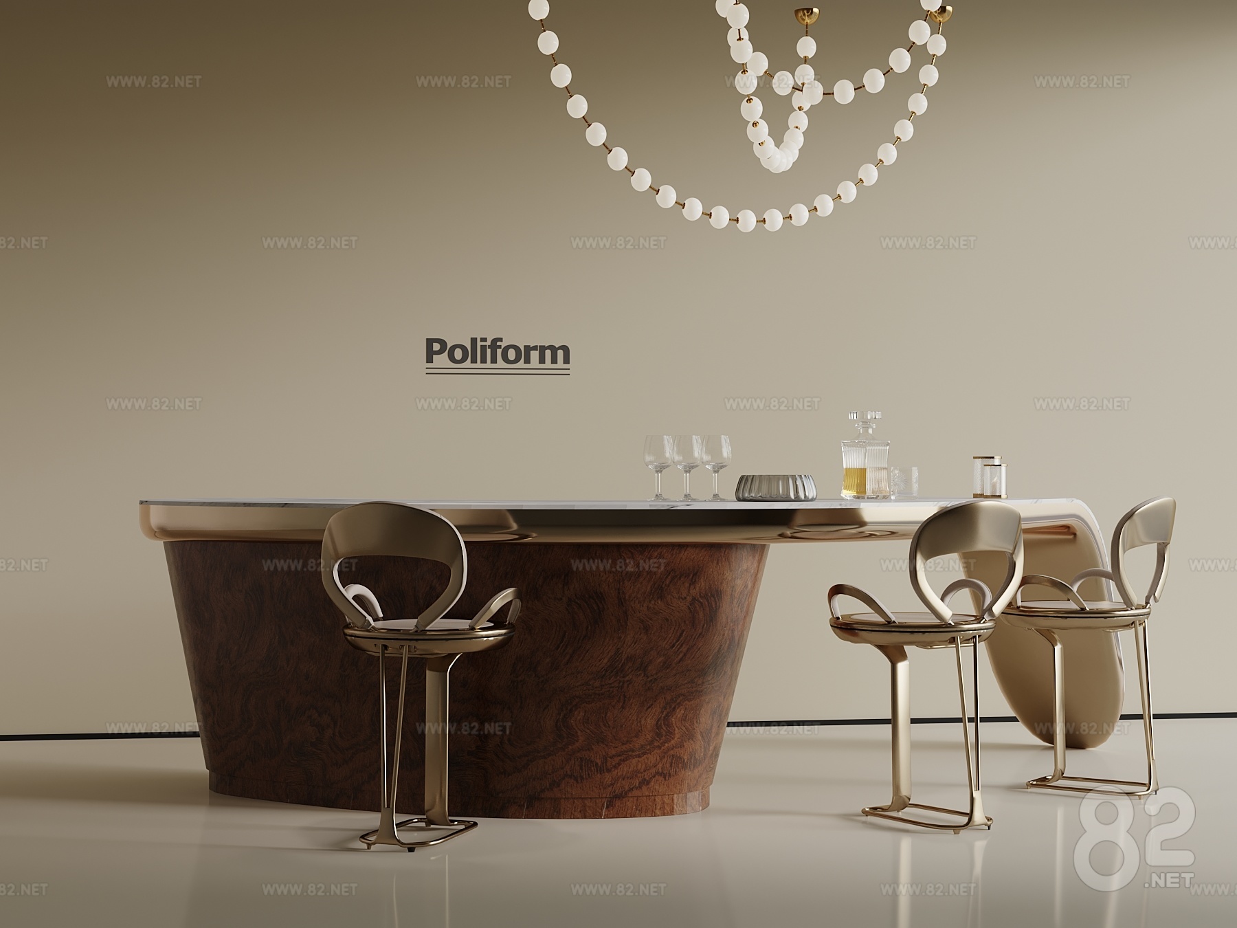 Modern Affordable Luxury Style Bar Counter download 3D Model | 3Ds Max ...