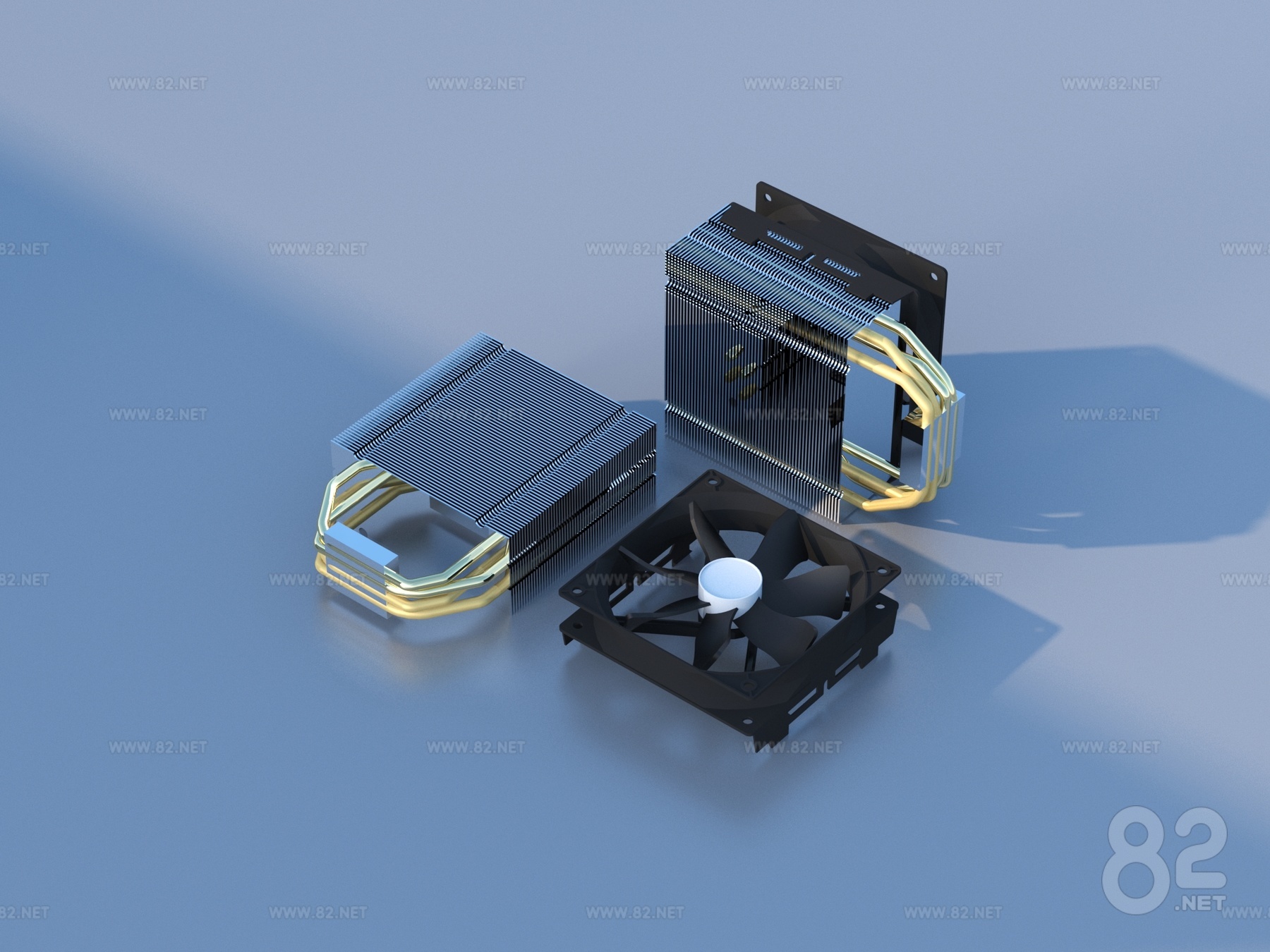 Heat sink CPU fan bracket parts hardware download | 3Ds Max(.max ...