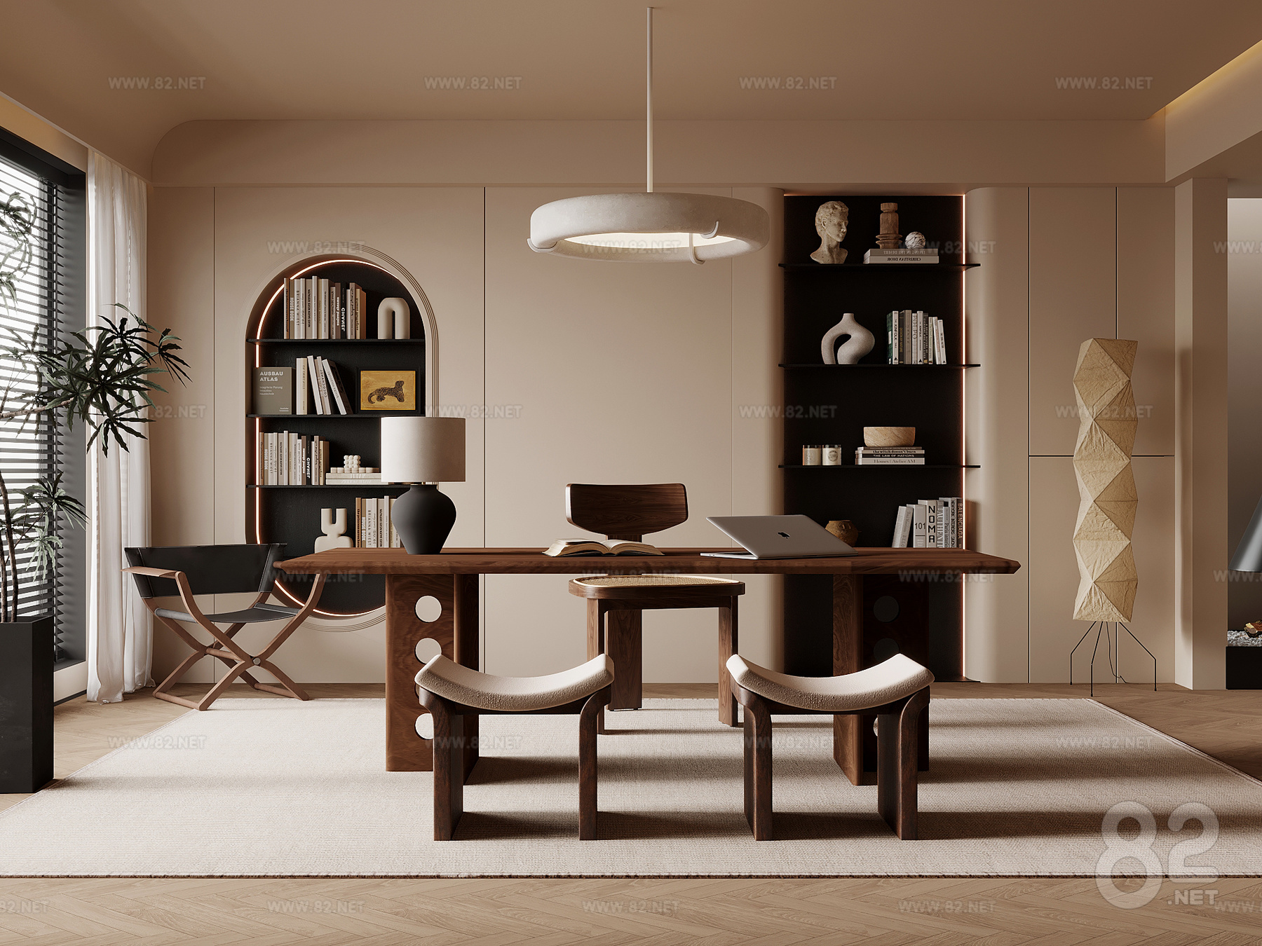 06 study French retro style study desk and chair floor lamp ornaments download | 3Ds Max(.max ...