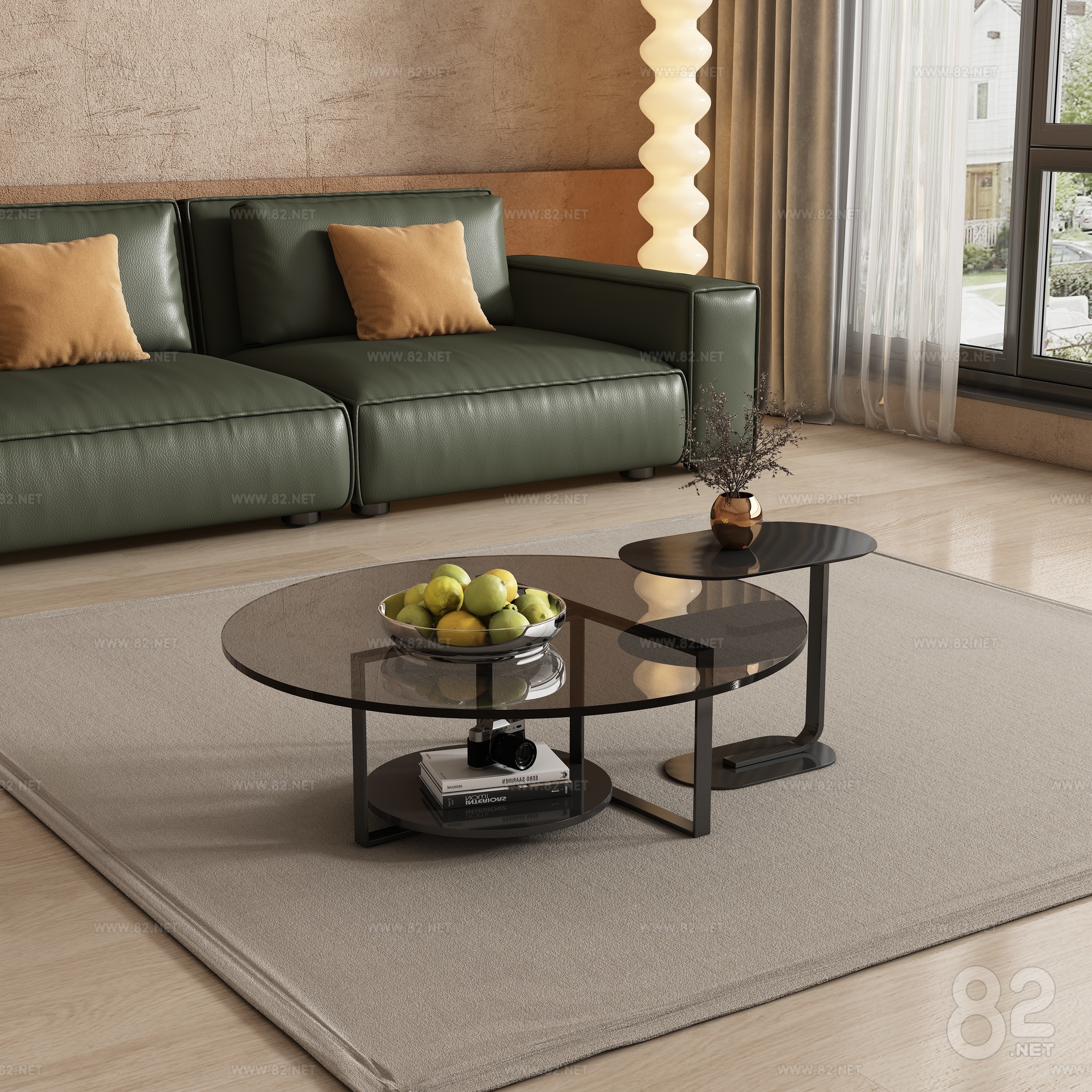 Modern round letter coffee table download | 3Ds Max(.max) - 82Models