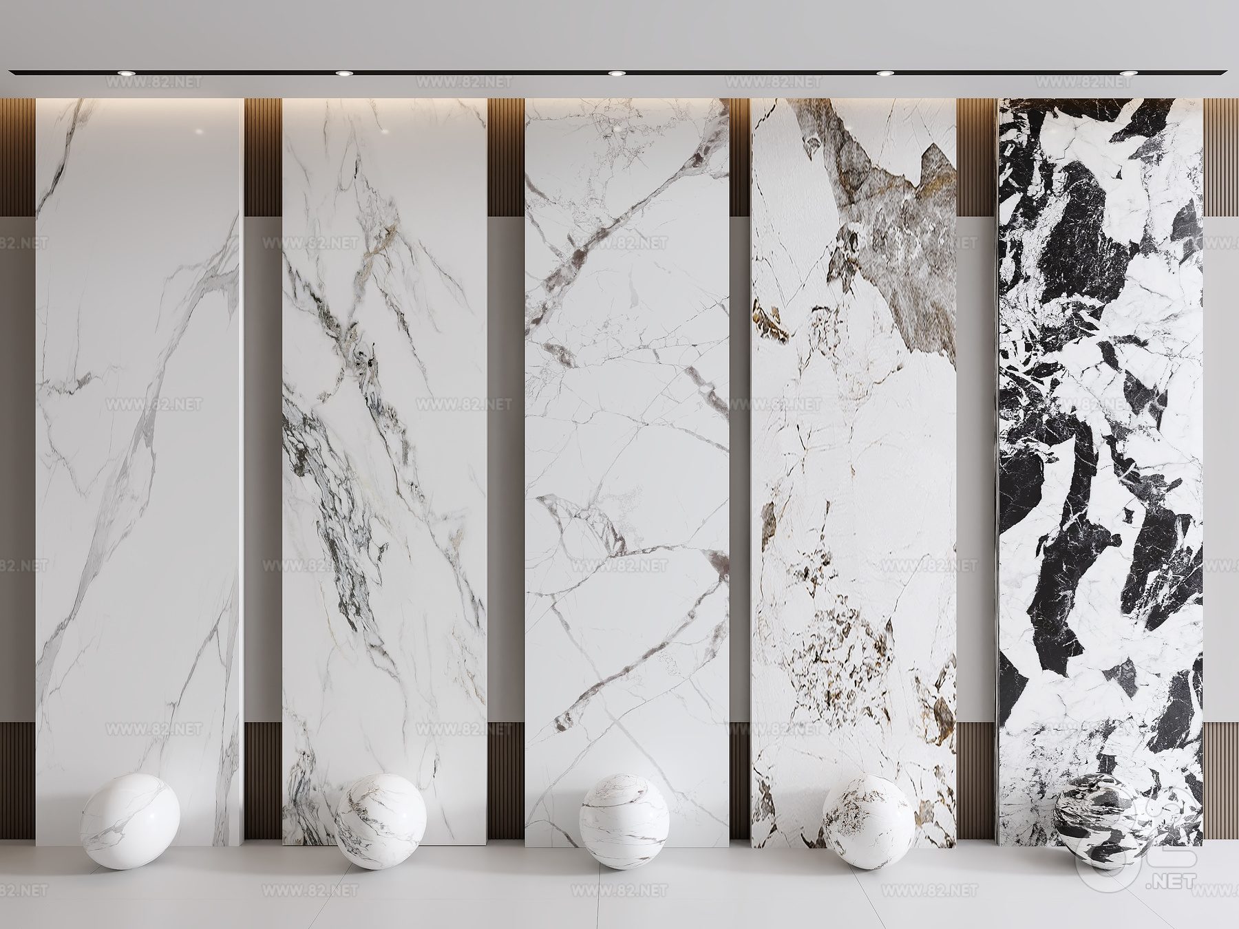 Modern Marble Panel Wall Panel Bulgari Jazz White Fish Belly White Pandora download | 3Ds Max ...