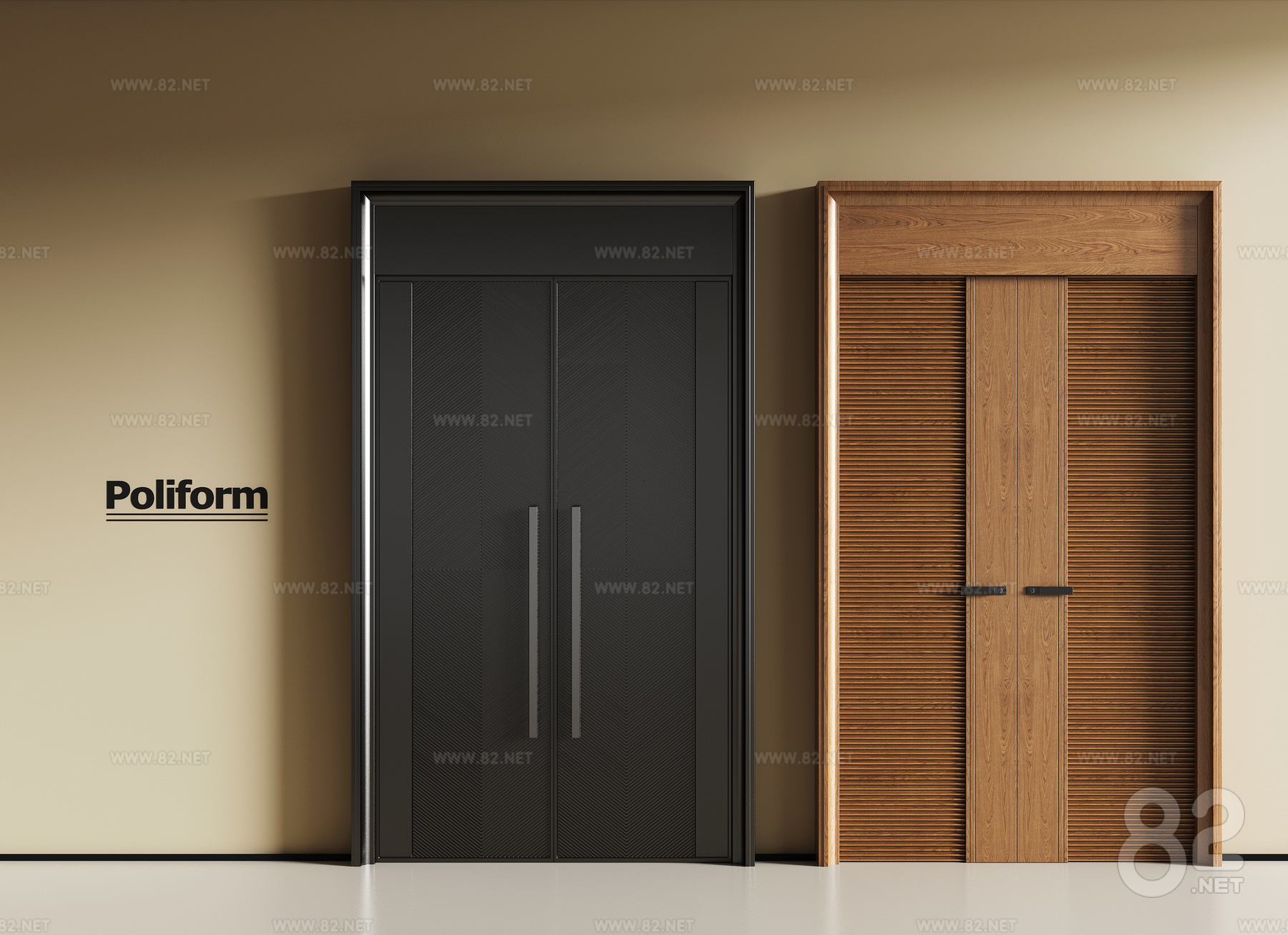 Modern entry door double door combination download | 3Ds Max(.max) - 82Models