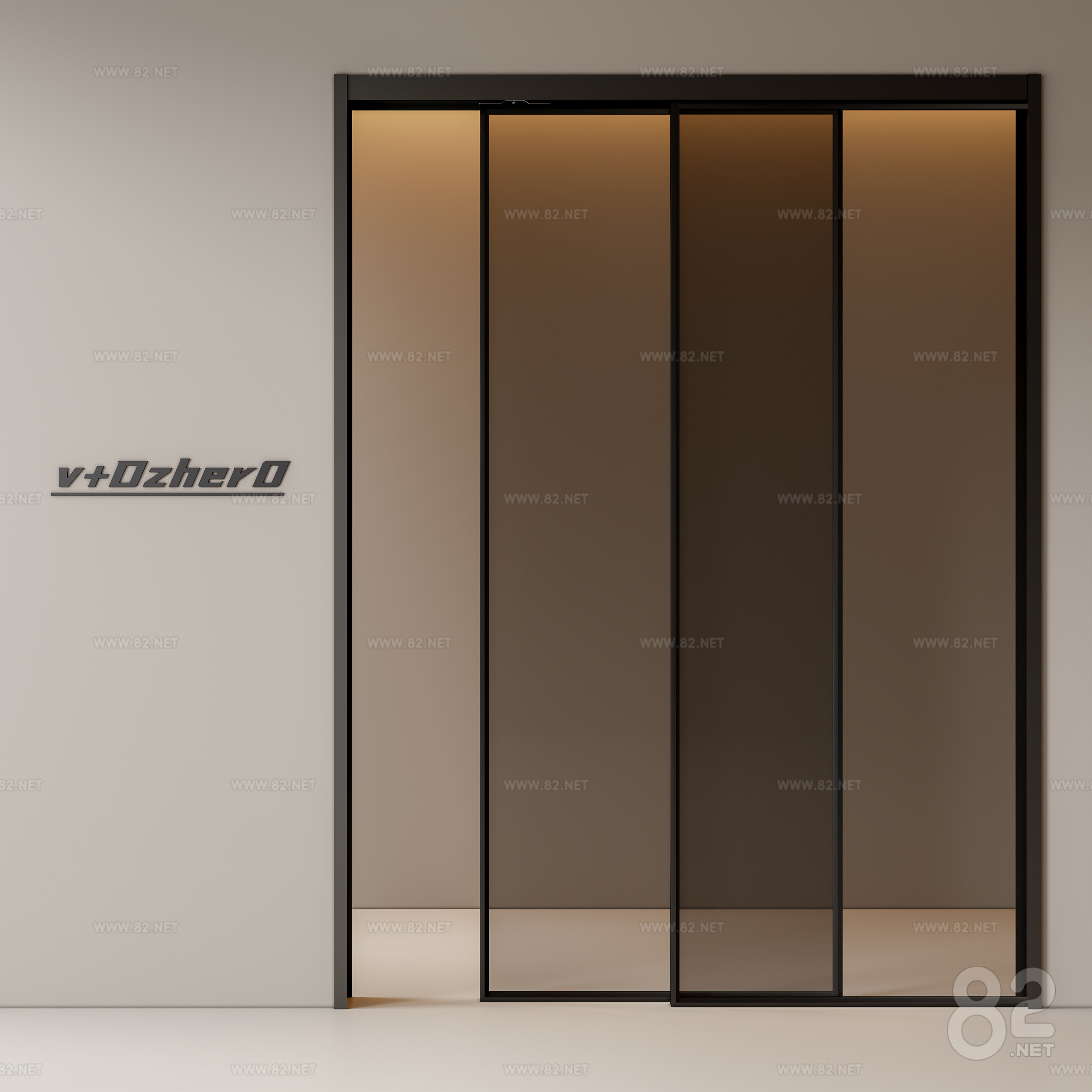 Modern glass sliding door download | SketchUp(.skp) - 82Models