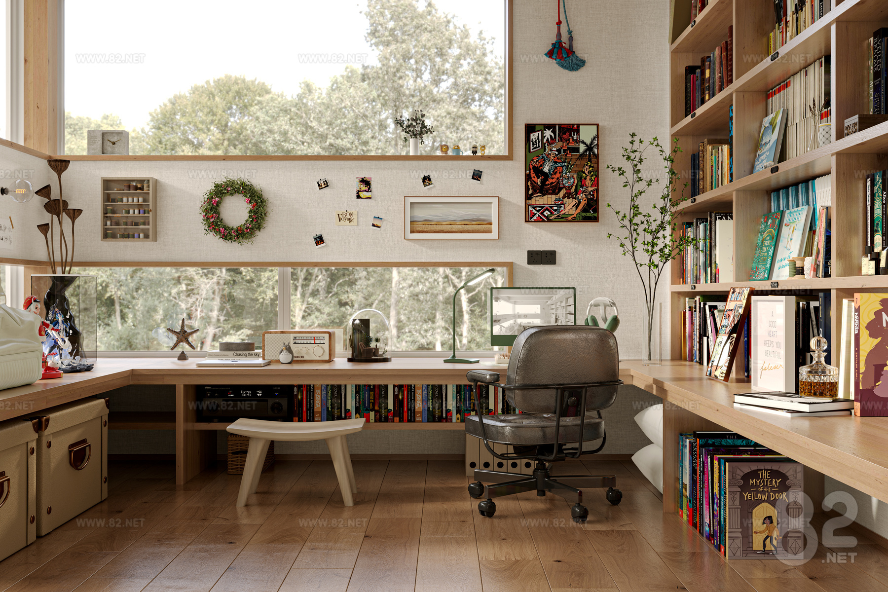 Modern Realistic Study download | 3Ds Max(.max) - 82Models